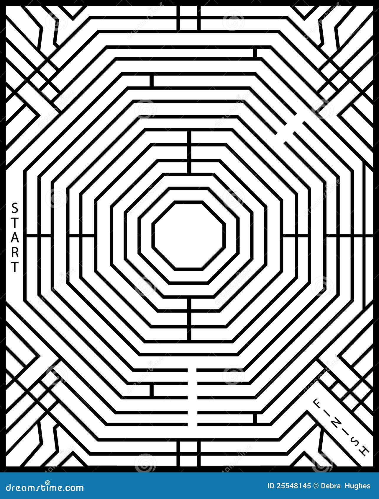 Simple Maze Puzzle Game For Children. Outline Simple Maze Or Labyrinth ...
