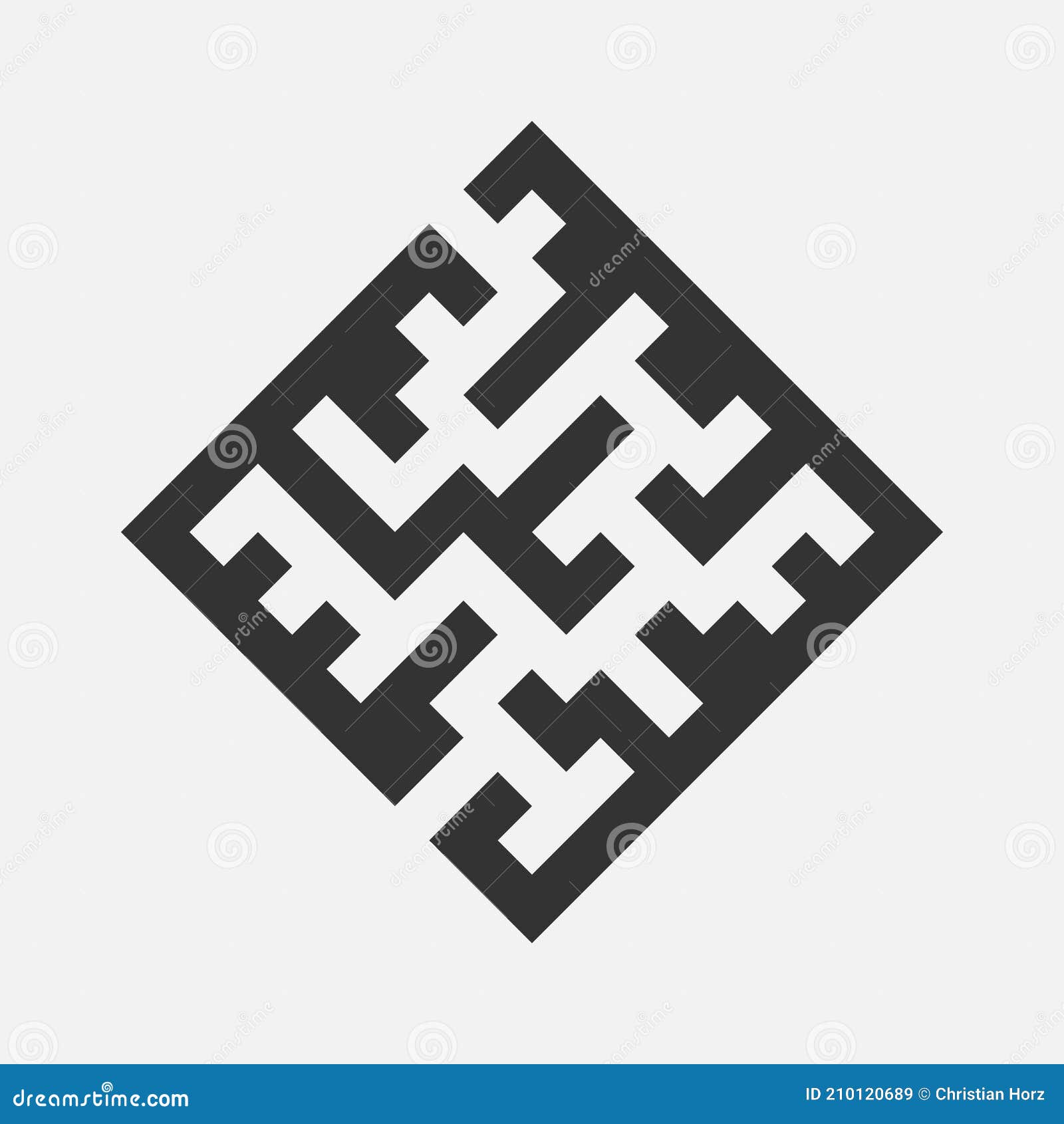 Simple Maze or Labyrinth Icon or Symbol Stock Vector - Illustration of ...