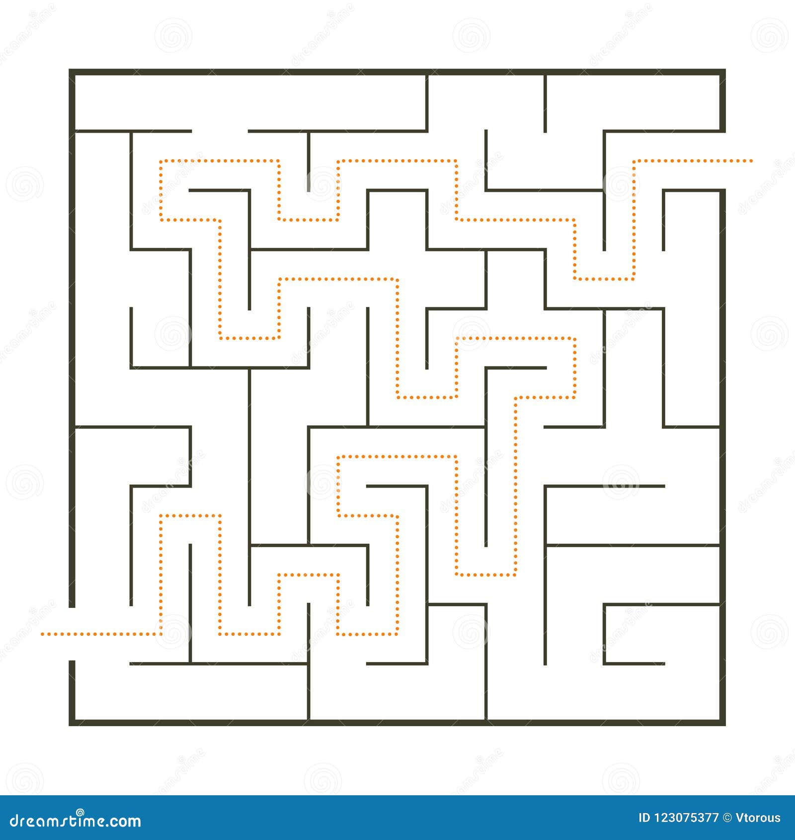 Simple Maze with Path Solution Stock Vector - Illustration of ...