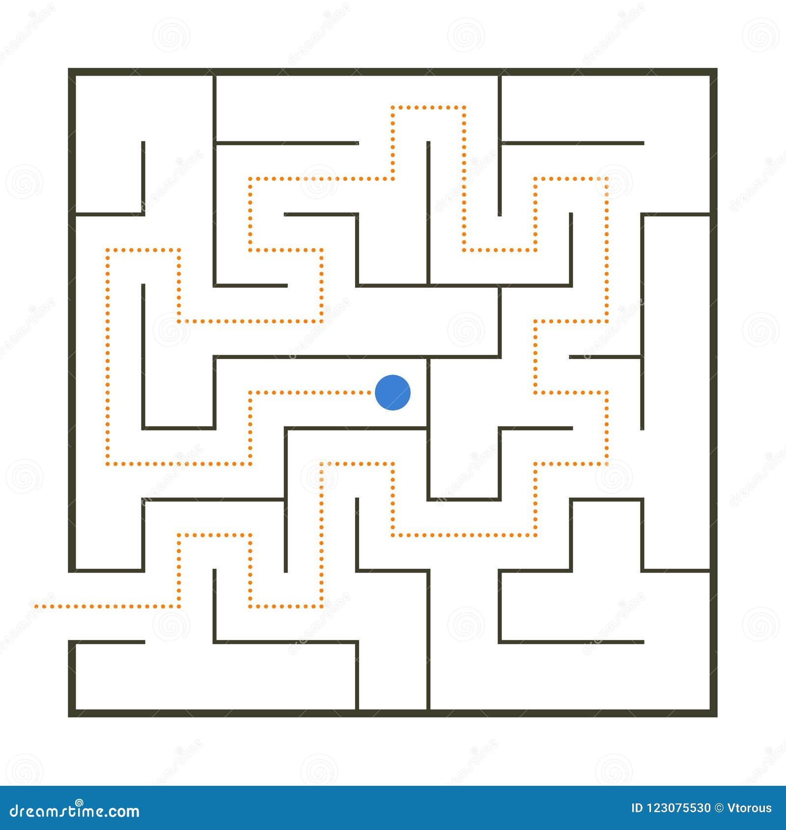 Simple Maze with Path Solution Stock Vector - Illustration of decision ... Simple Maze with Path Solution Stock Vector - Illustration of decision ...