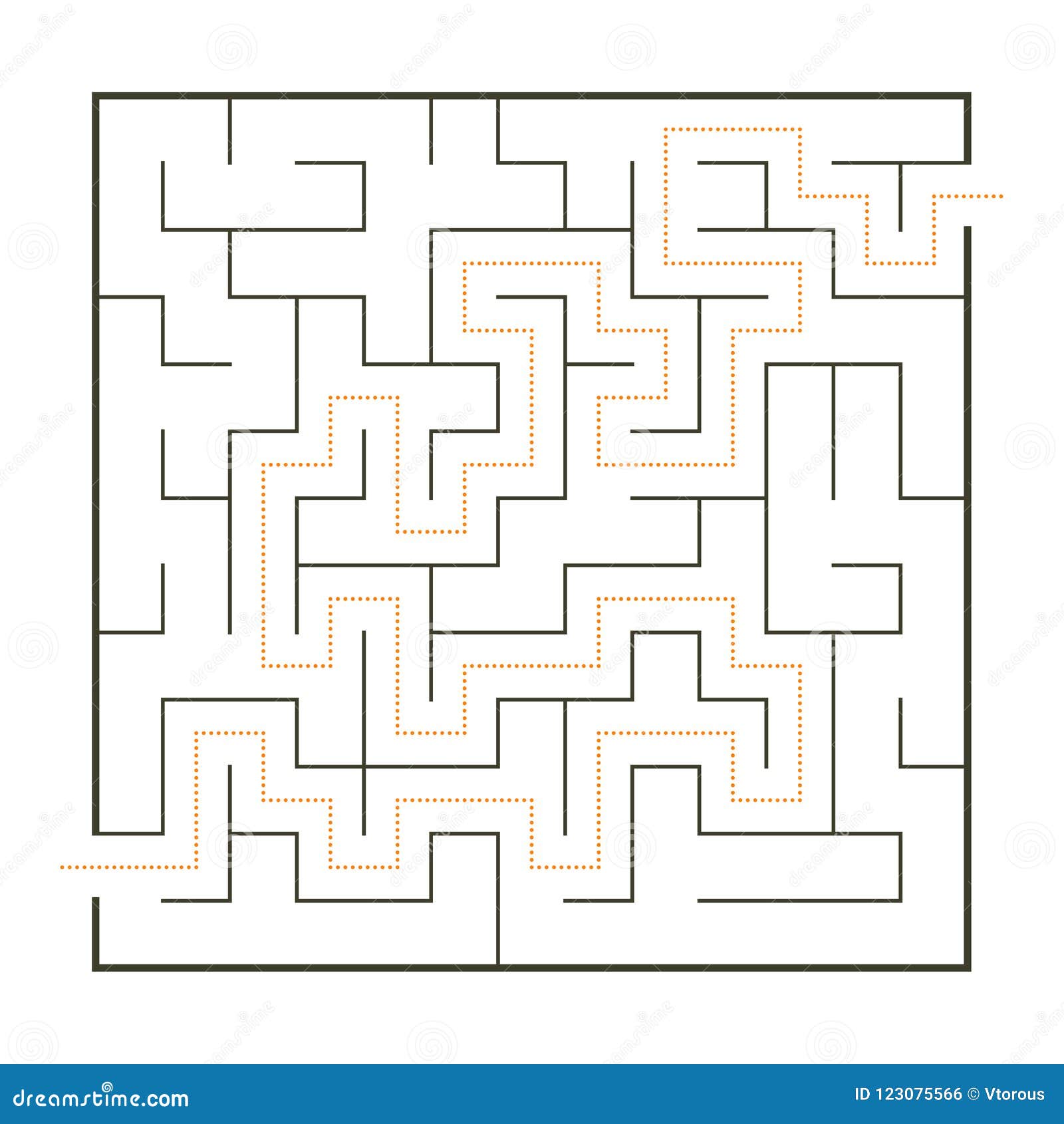 Simple Maze with Path Solution Stock Vector - Illustration of path ... Simple Maze with Path Solution Stock Vector - Illustration of path ...