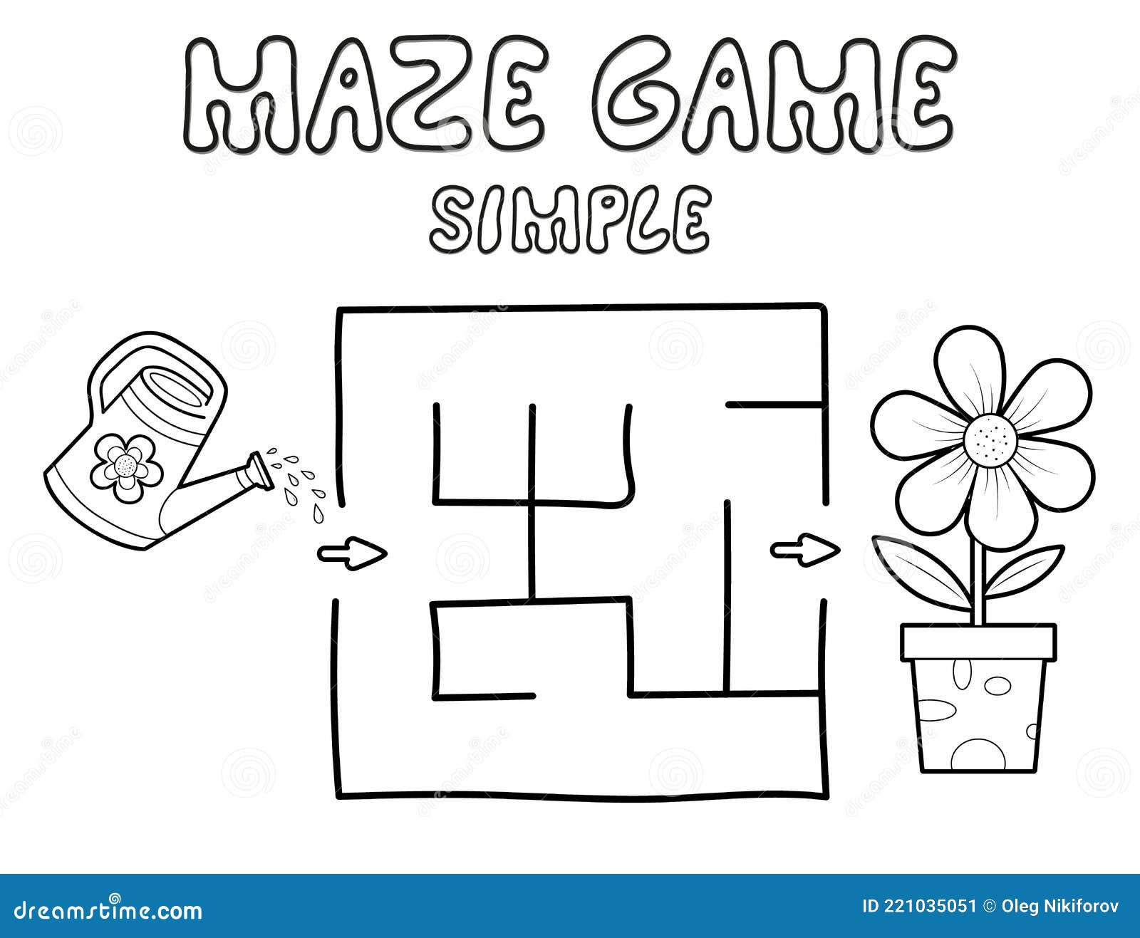 Simple Maze Puzzle Game for Children. Outline Simple Maze or Labyrinth ... Simple Maze Puzzle Game for Children. Outline Simple Maze or Labyrinth ...