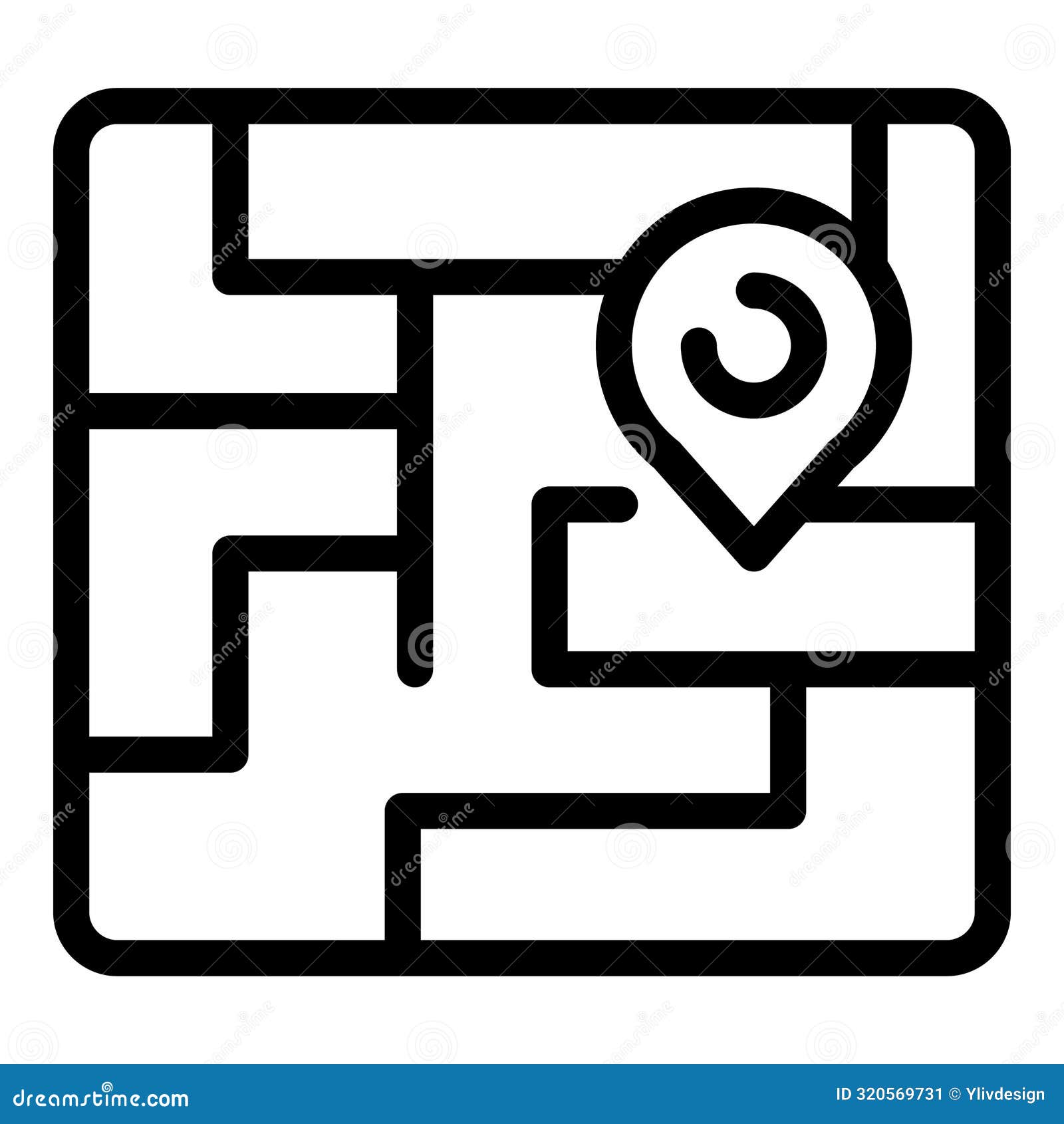 Simple Maze with Solution Path Icon Stock Vector - Illustration of ...