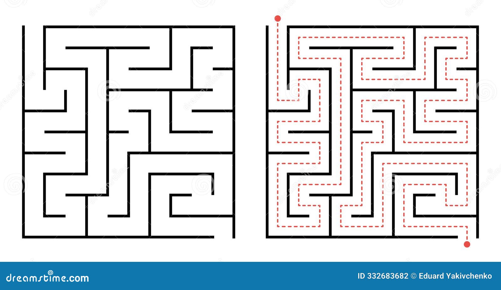 Simple Maze with Solution Path Illustrated Stock Vector - Illustration ... Simple Maze with Solution Path Illustrated Stock Vector - Illustration ...