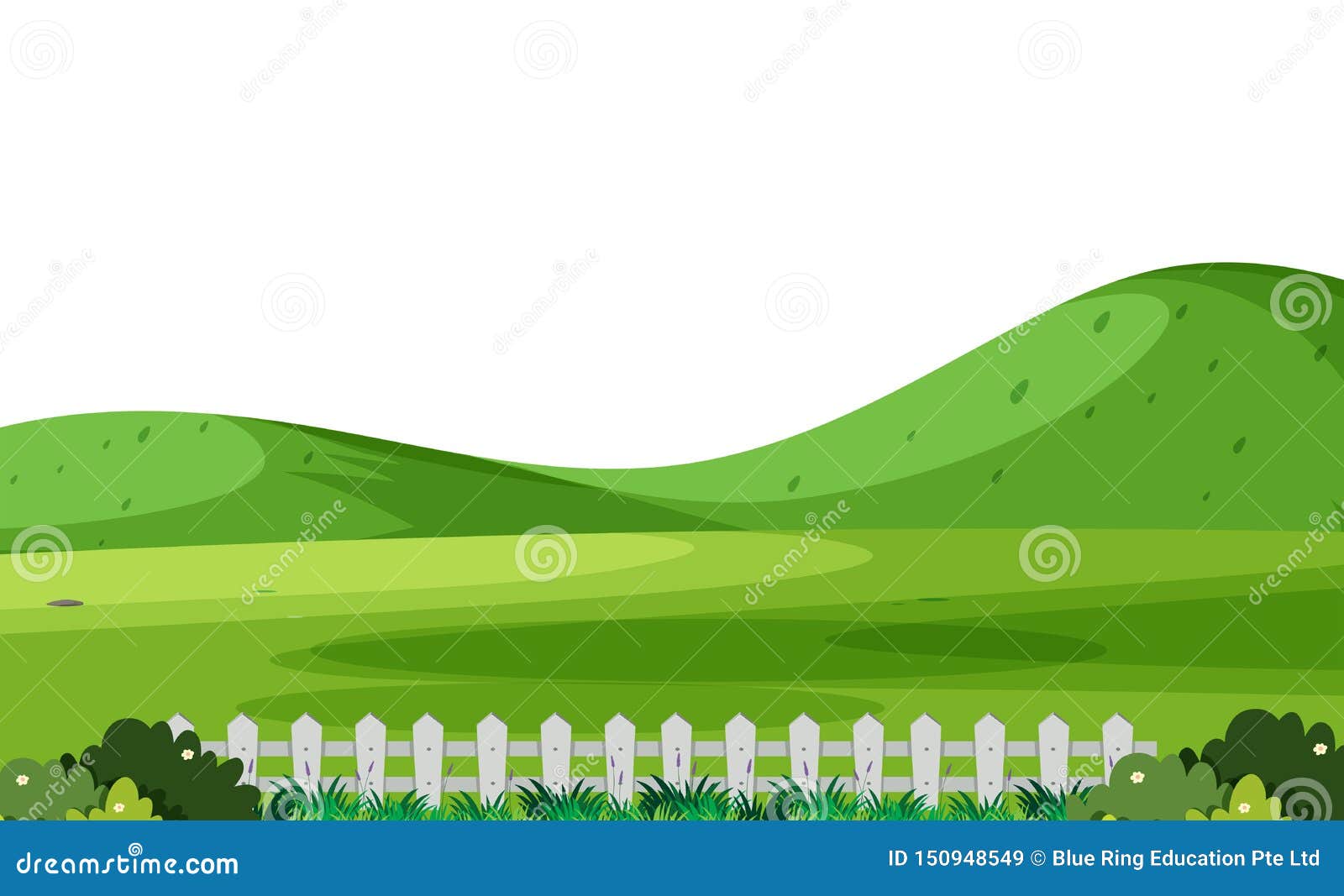 A simple meadow scene stock vector. Illustration of cartoon - 150948549