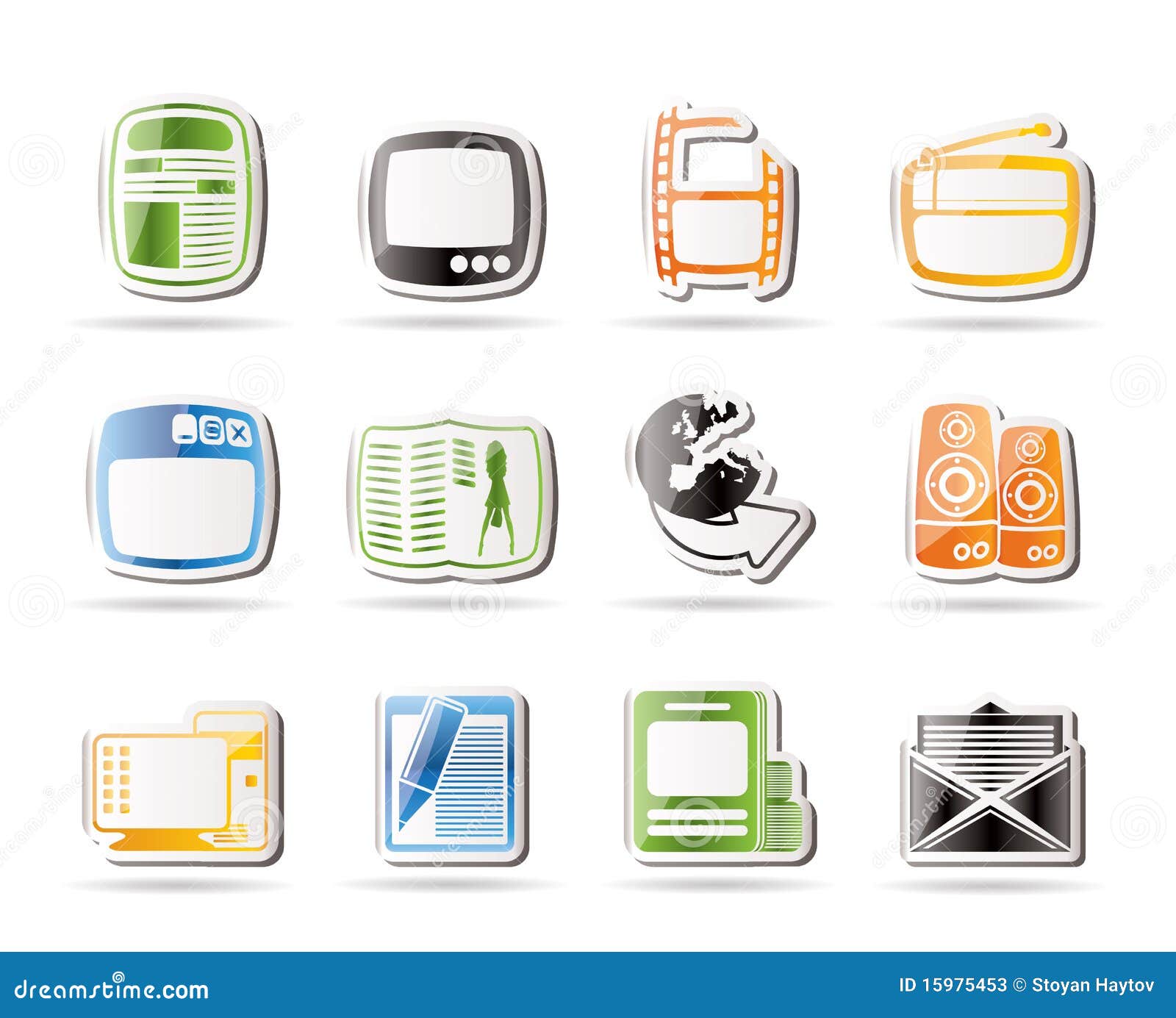 Simple Media icons stock vector. Illustration of journalist - 15975453