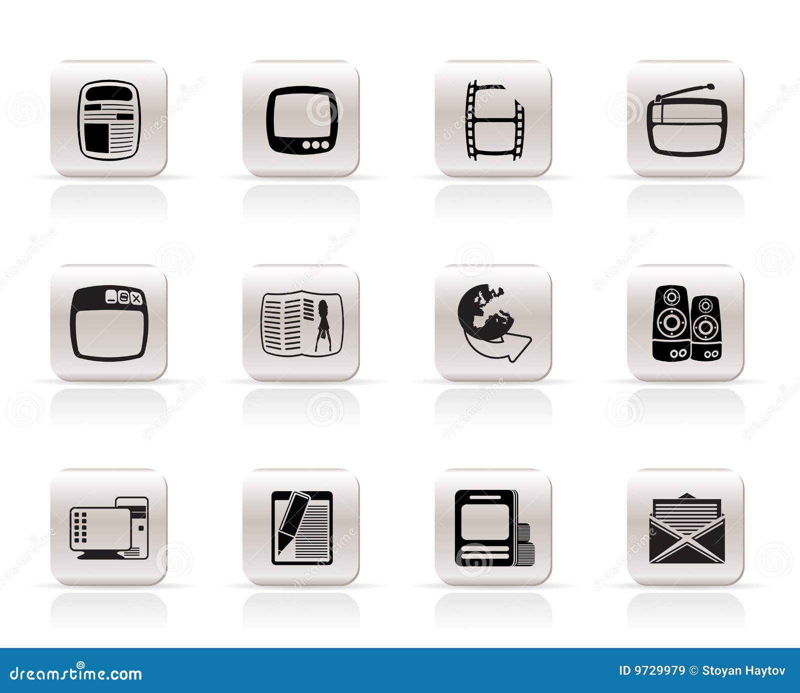 Simple Media icons stock vector. Illustration of journal - 9729979