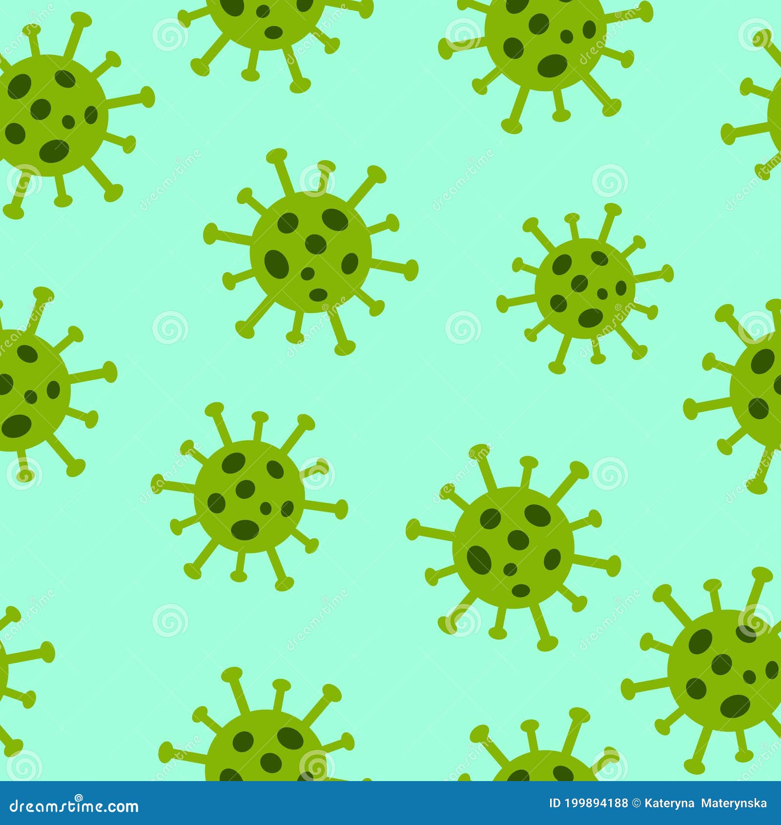 Virus Or Bacterium Seamless Pattern. Simple Medical Texture Made With ...