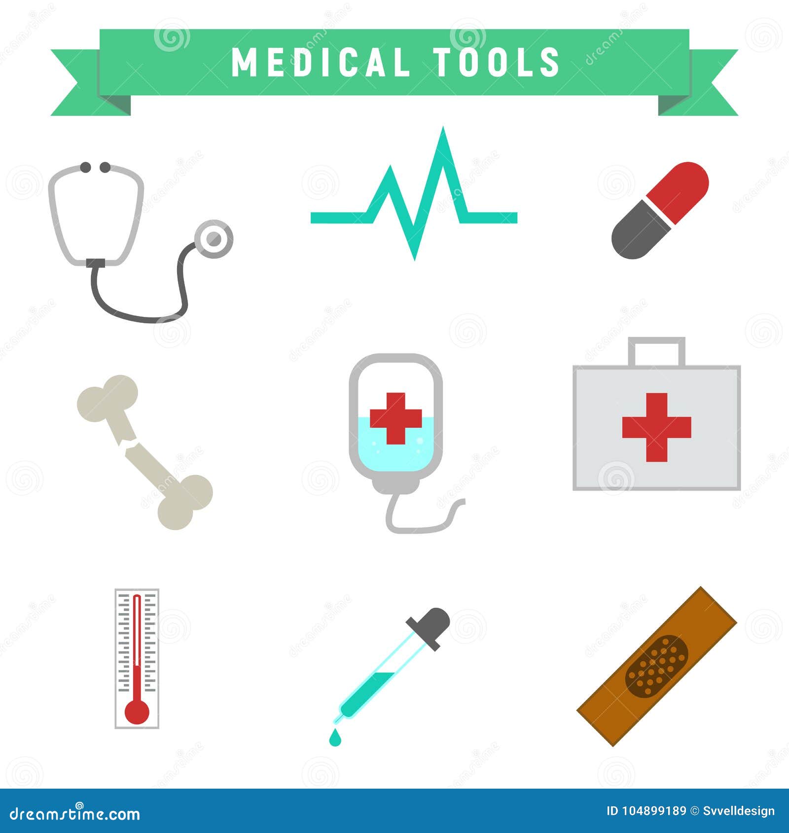 Simple Medical Tools Package Stock Vector - Illustration of meter ...