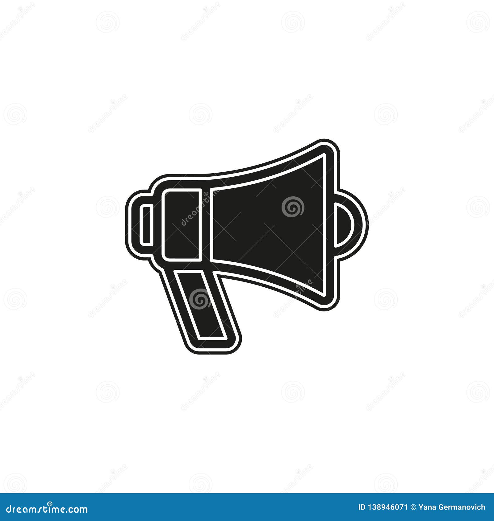 Simple Megaphone Loudspeaker Vector Icon Stock Illustration ...