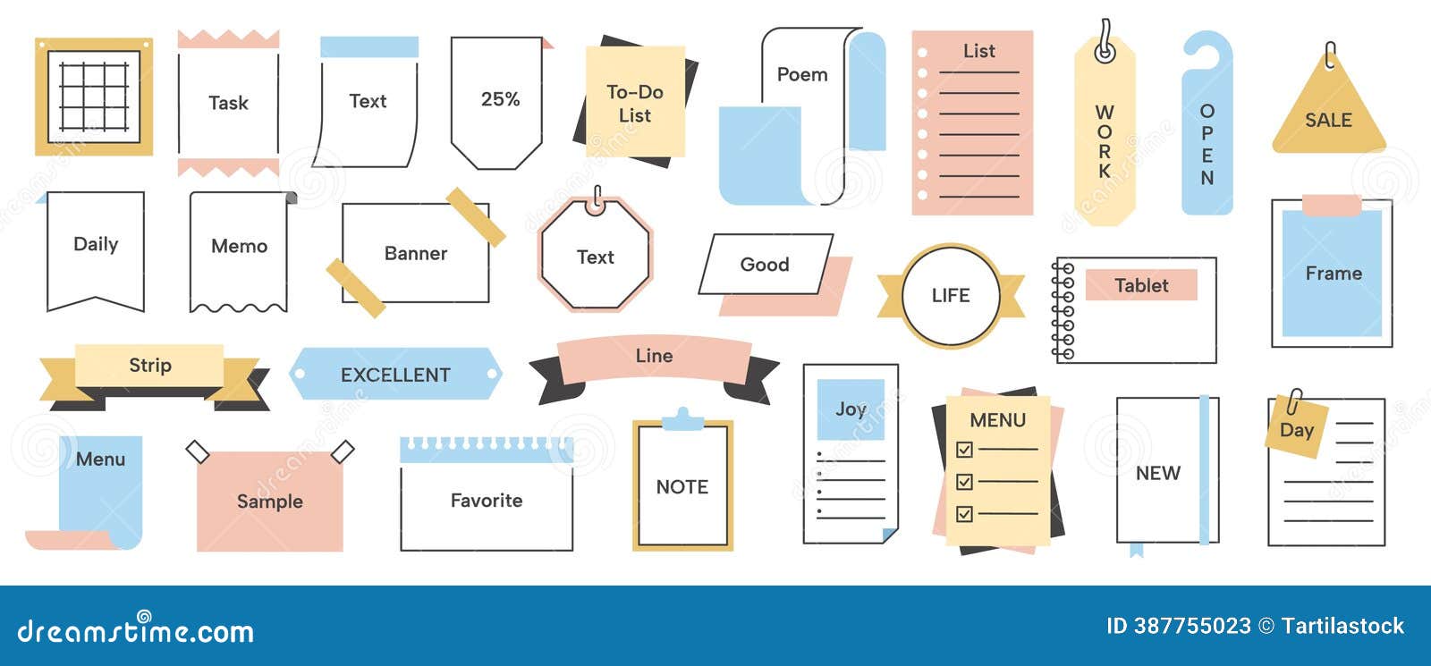 Memo Paper With Paperclip For Office Paperwork. Fastener, Paperclip ...