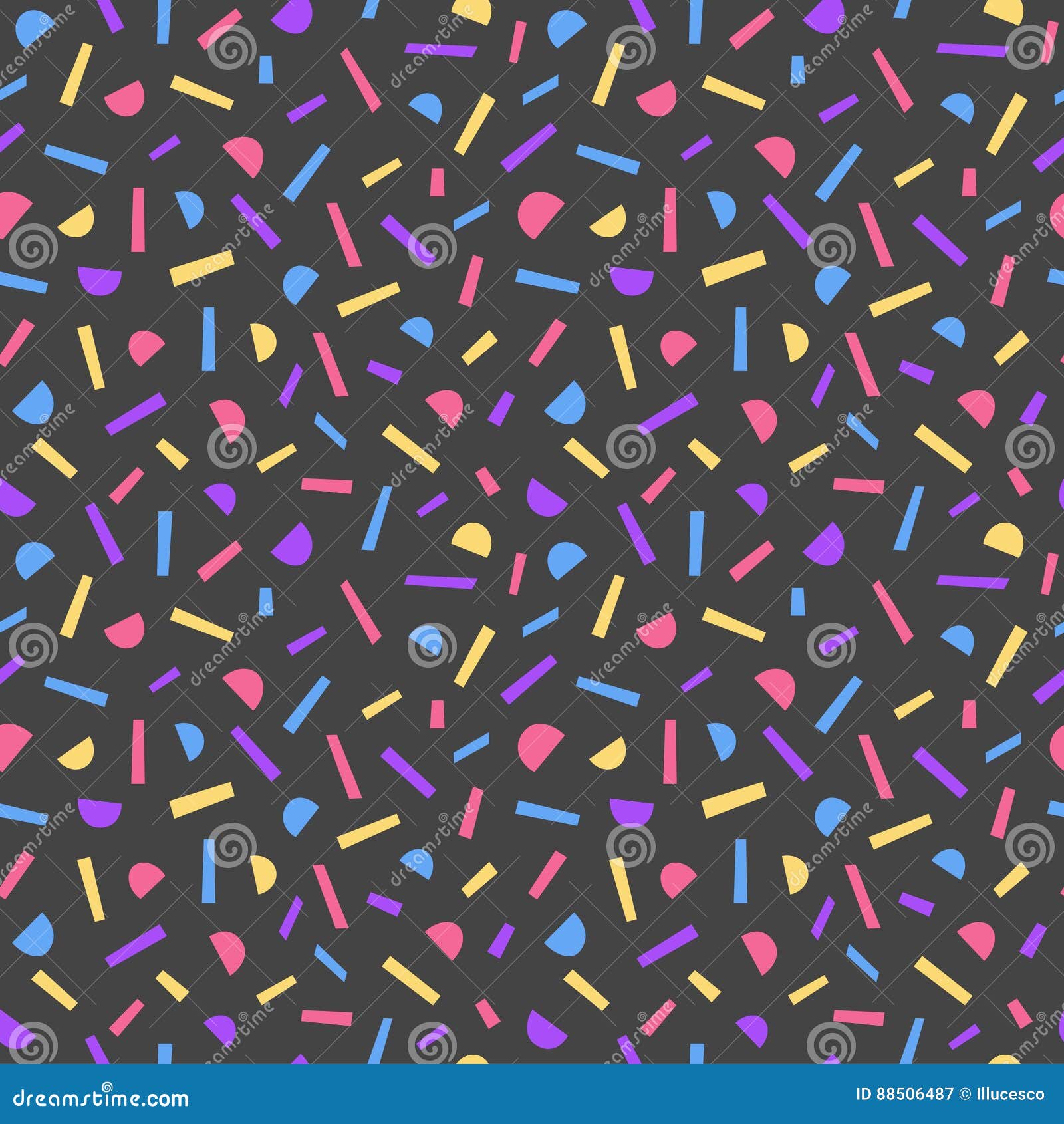 Simple Memphis Style Pattern. Seamless Abstract Black Background Stock ...