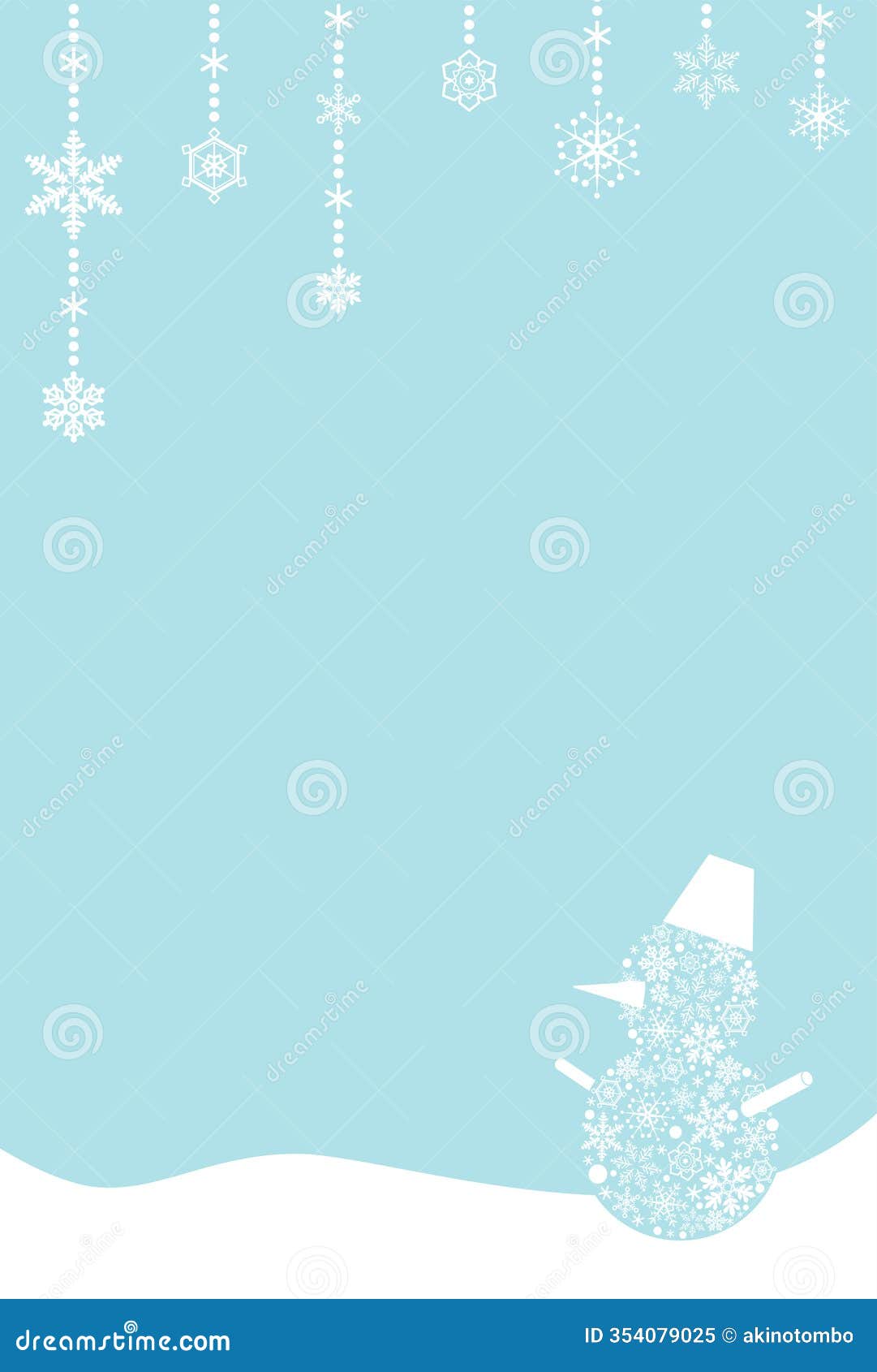 Simple Message Card with Snowman Made of Snowflakes. Stock Illustration ...