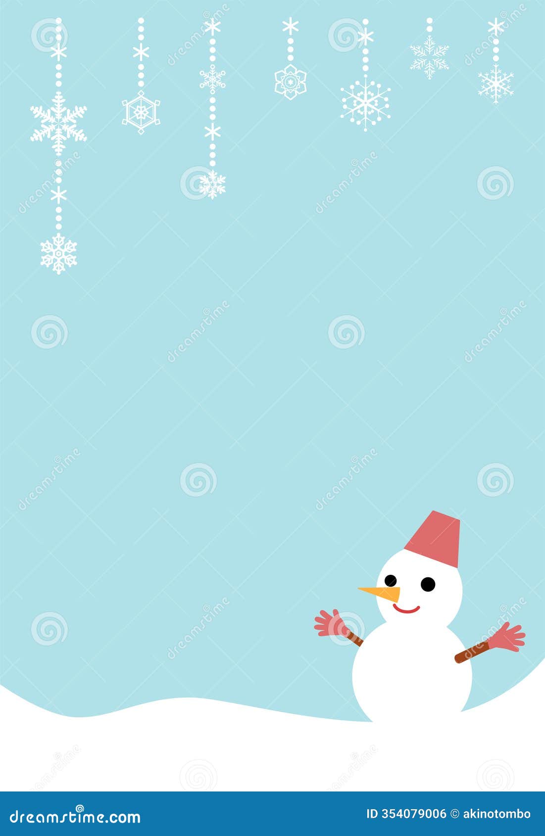 Simple Message Card with Snowman . Stock Illustration - Illustration of ...