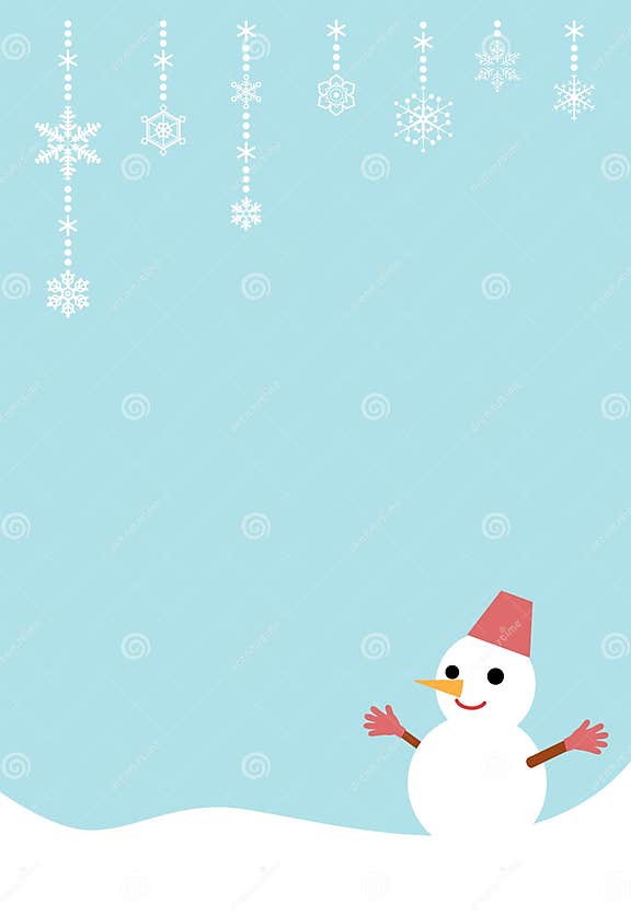 Simple Message Card with Snowman . Stock Illustration - Illustration of ...