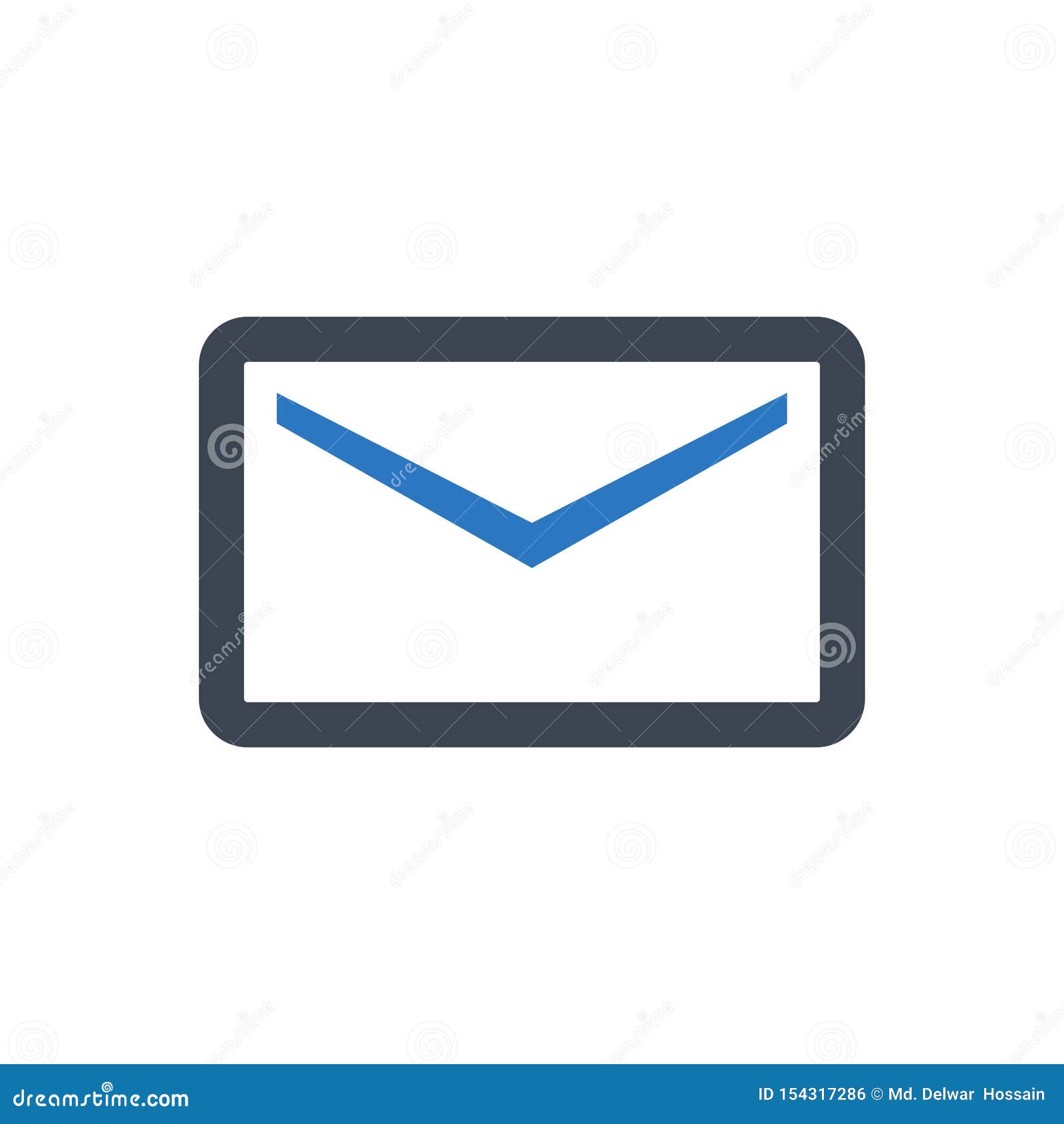 Simple Message Envelope Line Art Icon, Vector | CartoonDealer.com ...