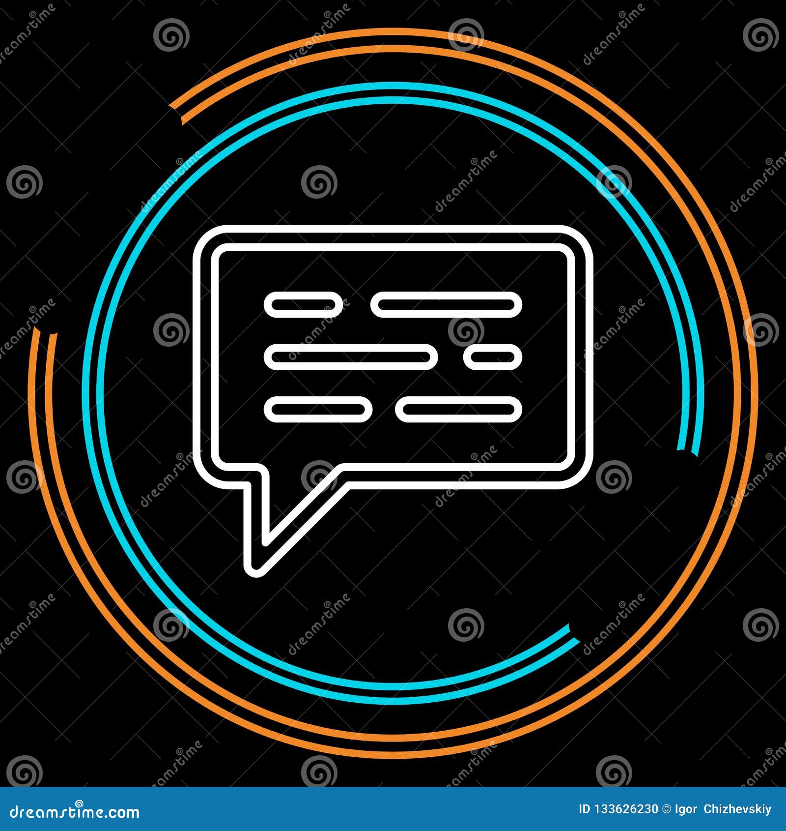 Simple Message Envelope Line Art Icon, Vector | CartoonDealer.com ...