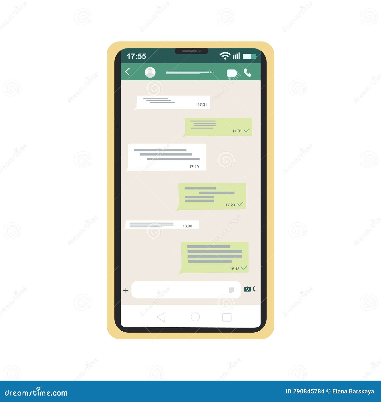 A Simple Messenger in a Smartphone Stock Illustration - Illustration of ...