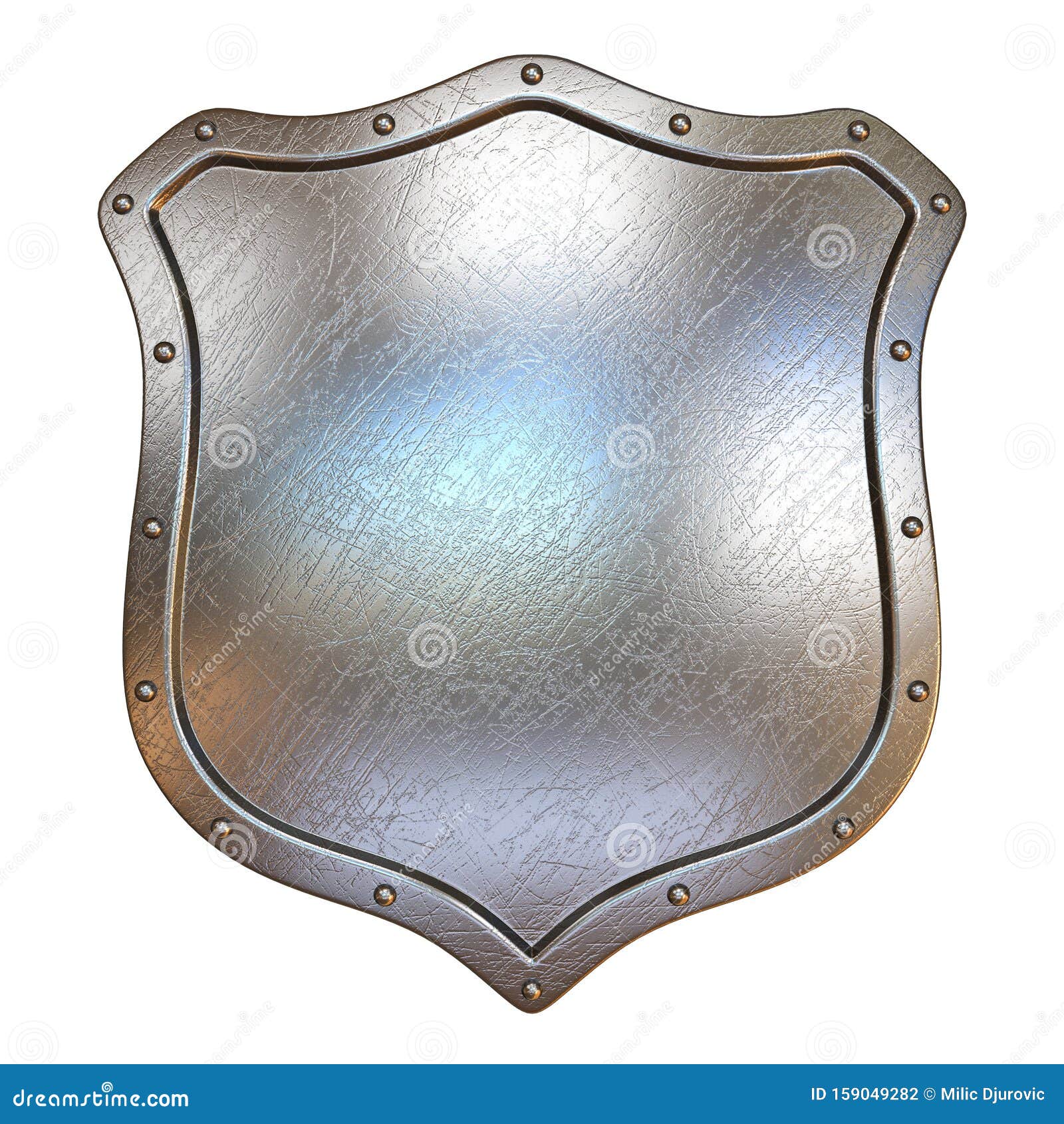 Simple metal shield 3D stock illustration. Illustration of armor ...