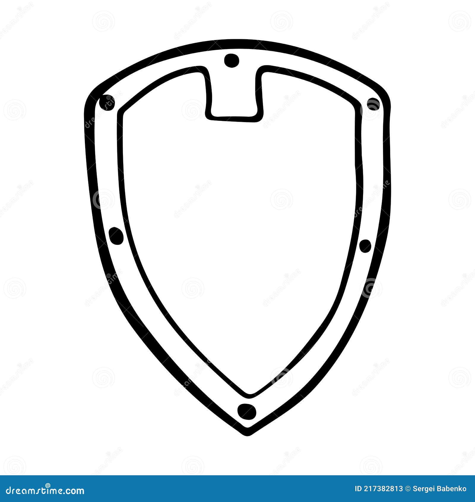 A Simple Metal Shield in Doodle Style Isolated Stock Vector ...