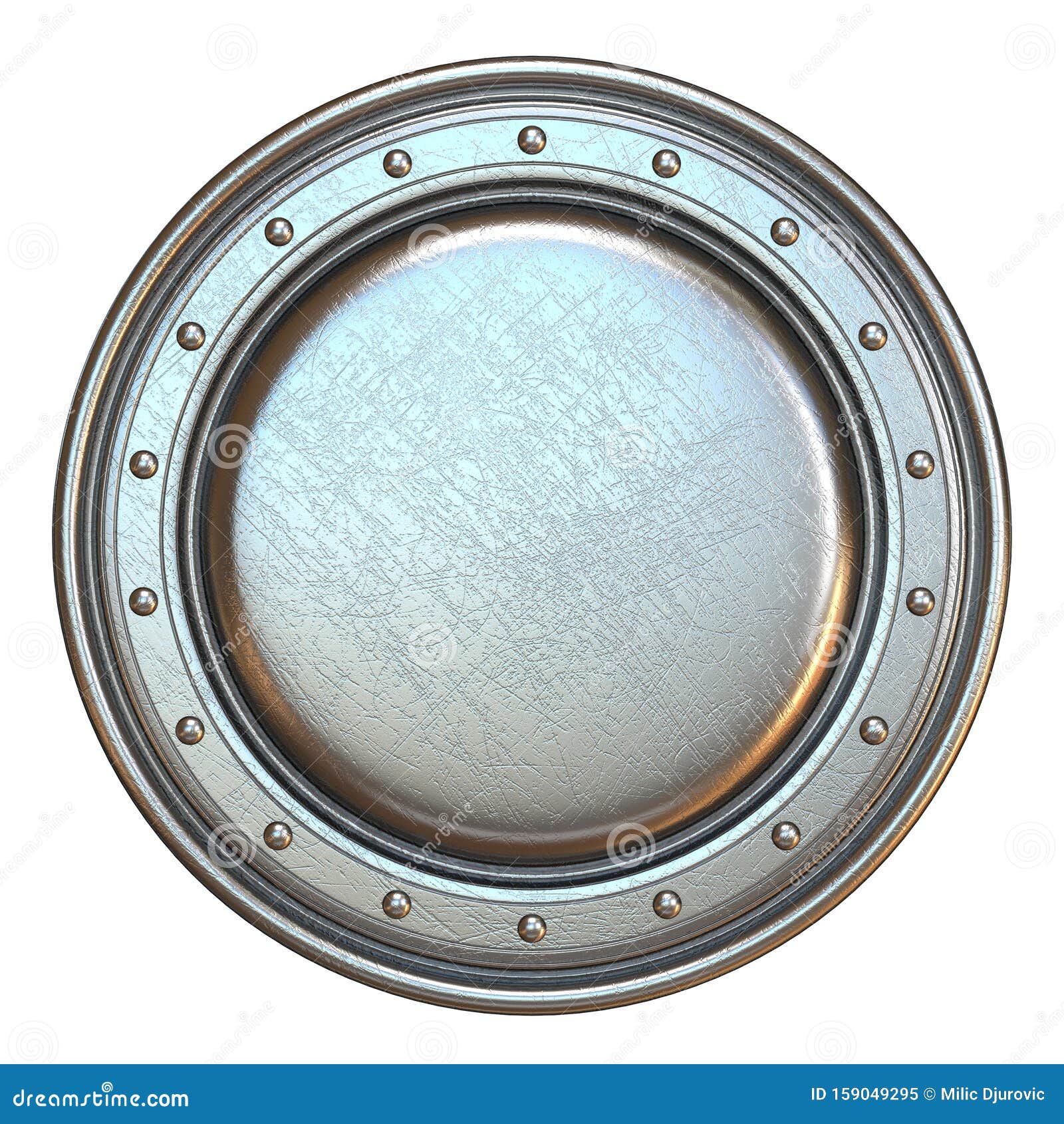 Simple Metal Shield Round Shape 3D Stock Illustration - Illustration of ...
