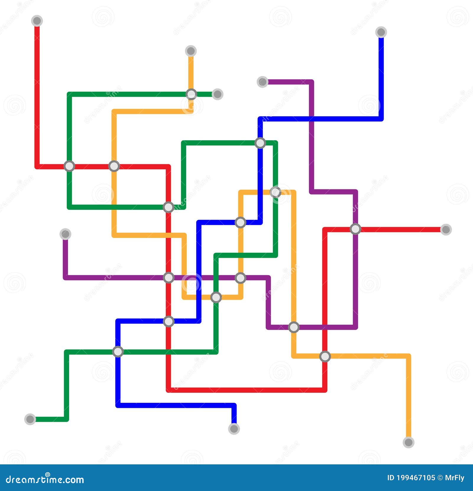 Simple Metro Map, Edittable Vector Illustration Stock Vector ...