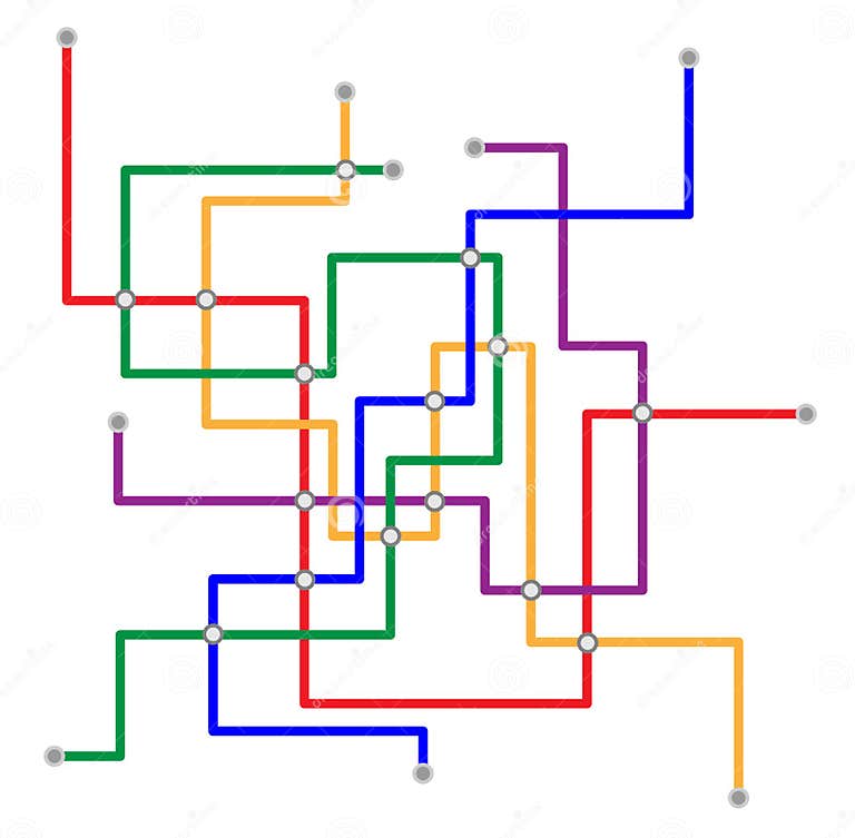 Simple Metro Map, Edittable Vector Illustration Stock Vector ...