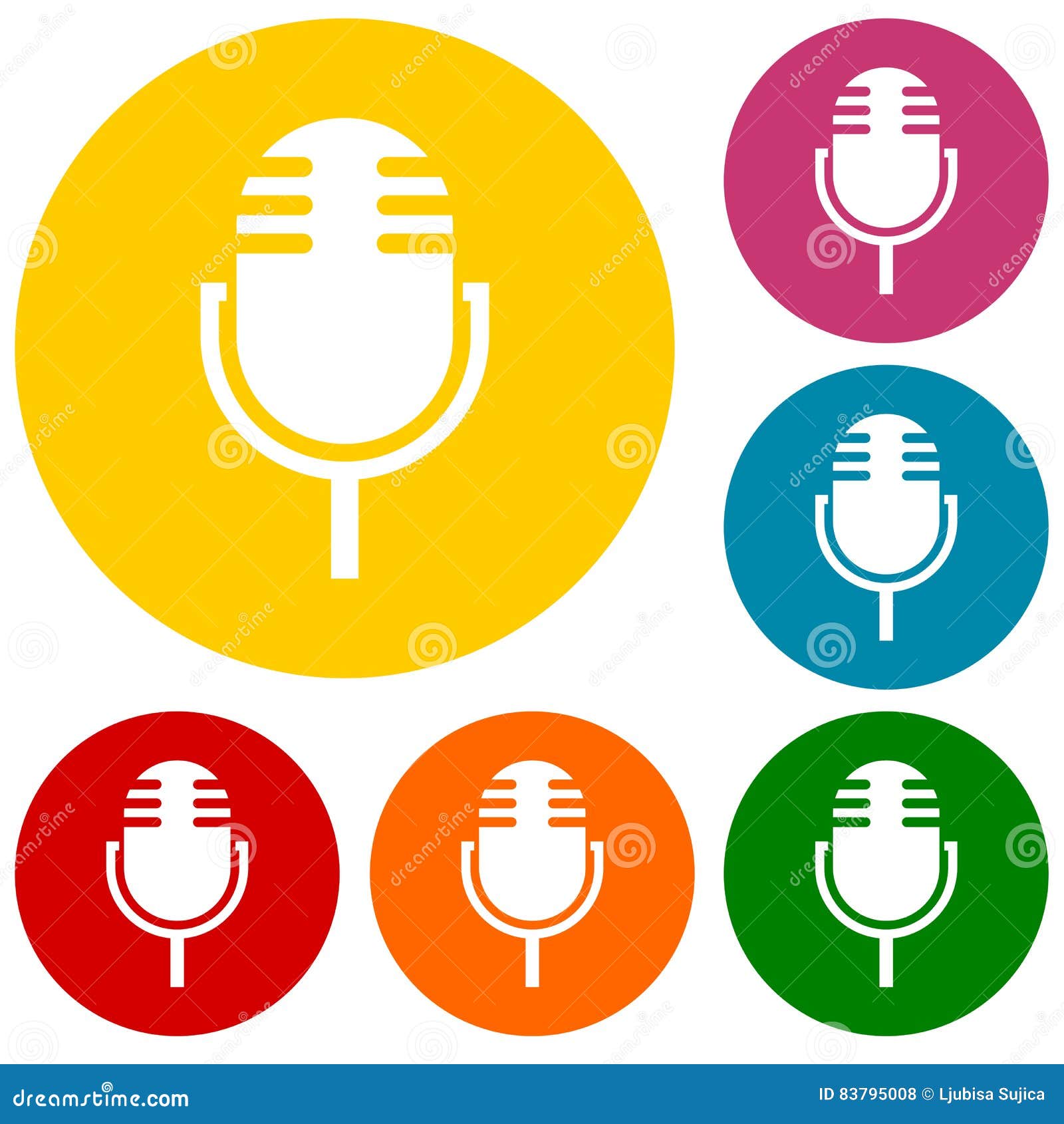 Simple Mic Microphone Headphones Waveform Sound Wave For Podcast Radio ...