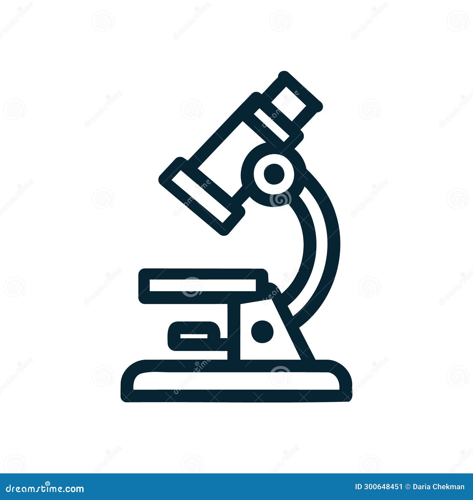 Simple Microscope Line Icon. Stroke Pictogram. Vector Illustration ...