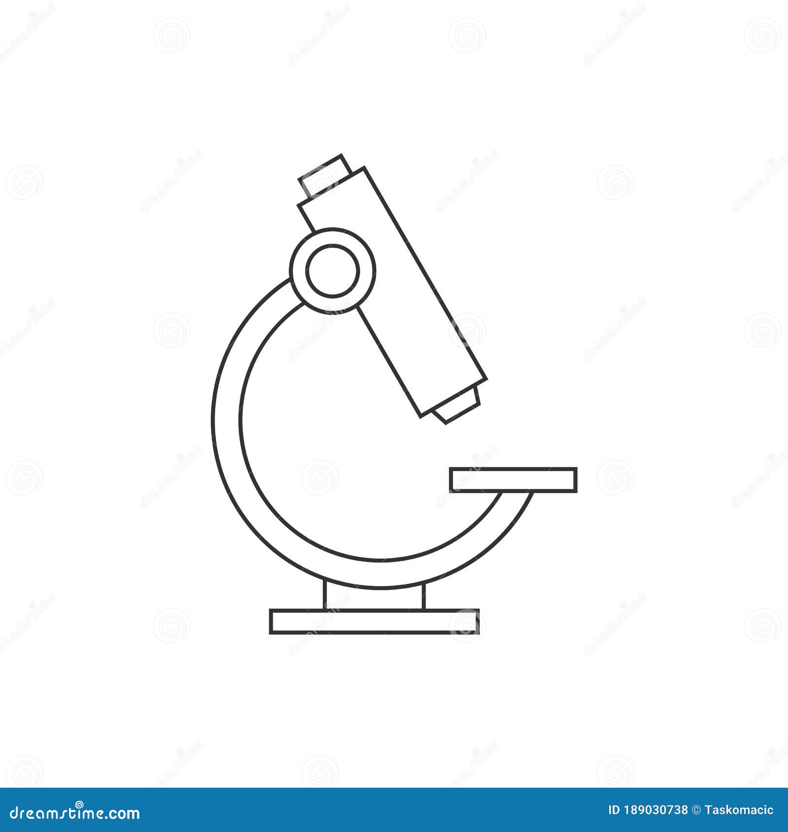 Simple Microscope Line Icon. Black Outline on White Background. Stock ...