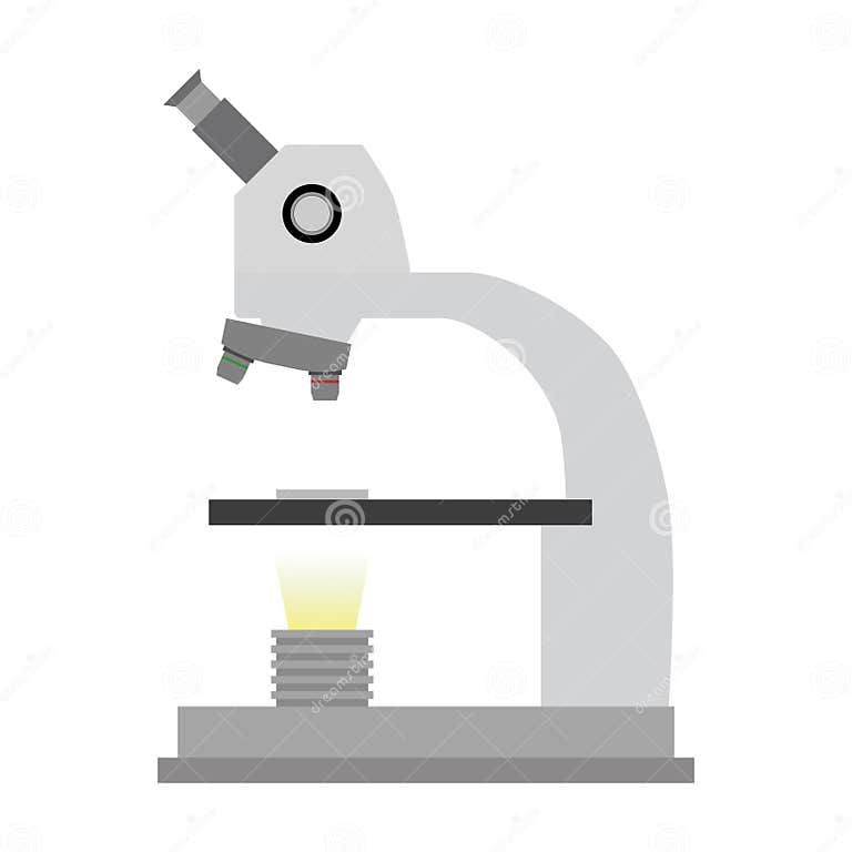 Simple Microscope Vector Illustration in Flat Style Stock Vector ...