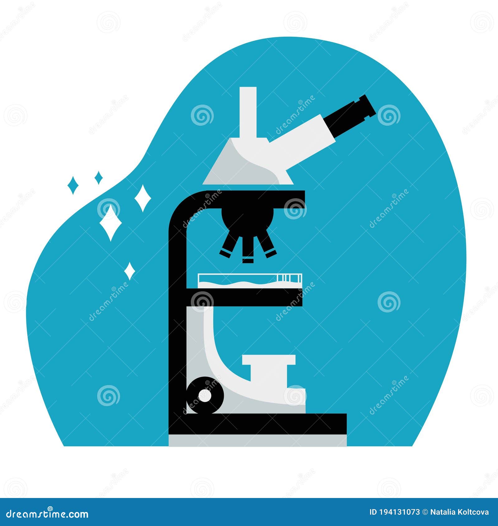 Simple Microscope Vector Illustration in Flat Style Stock Vector ...