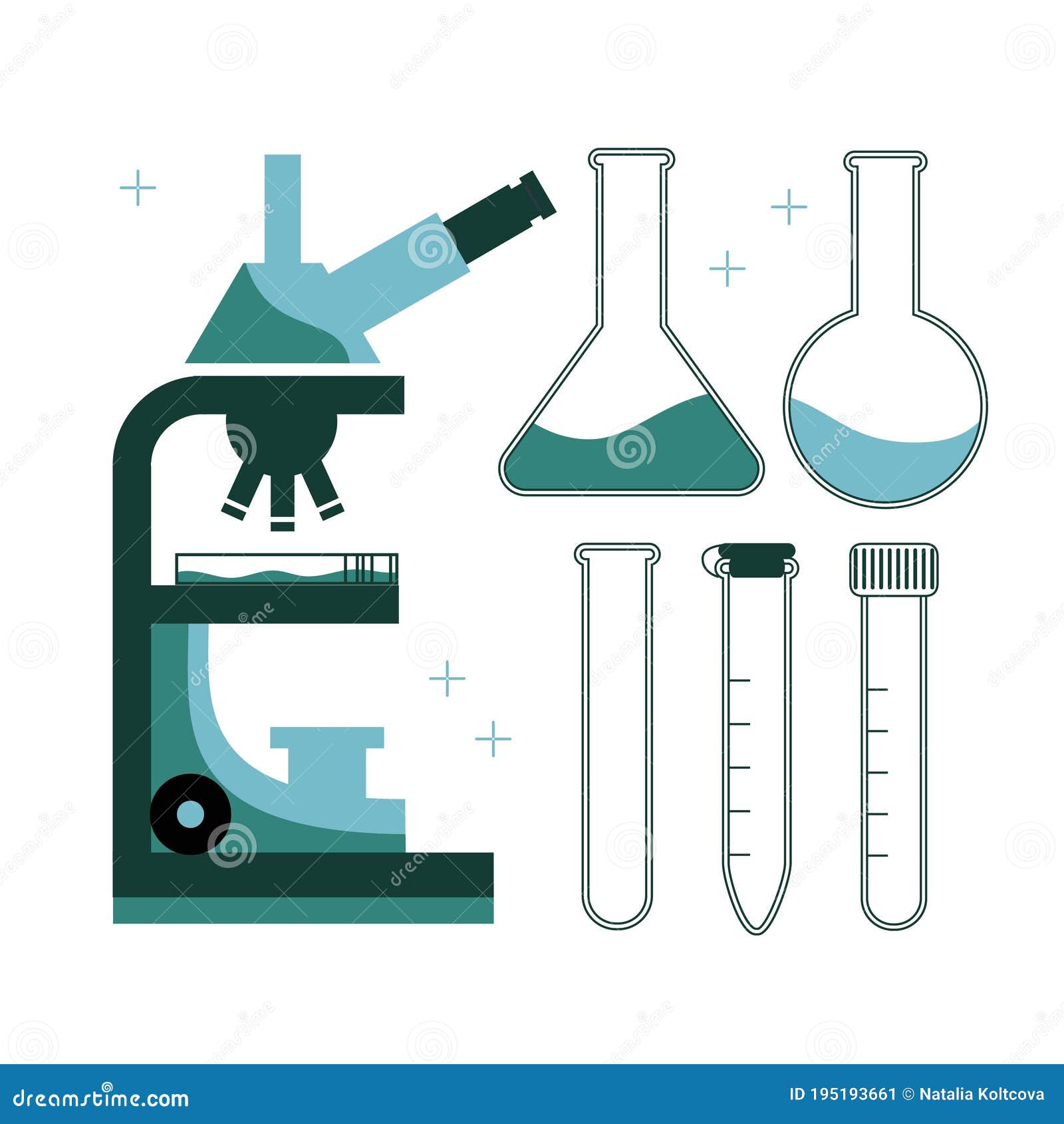 Simple Microscope Vector Illustration in Flat Style Stock Vector ...