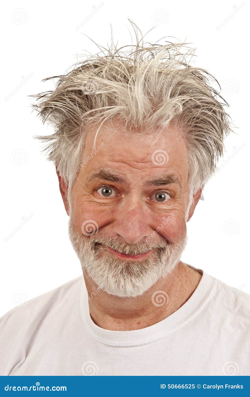 Simple-Minded Old Guy with Confused Smile Stock Image - Image of ...