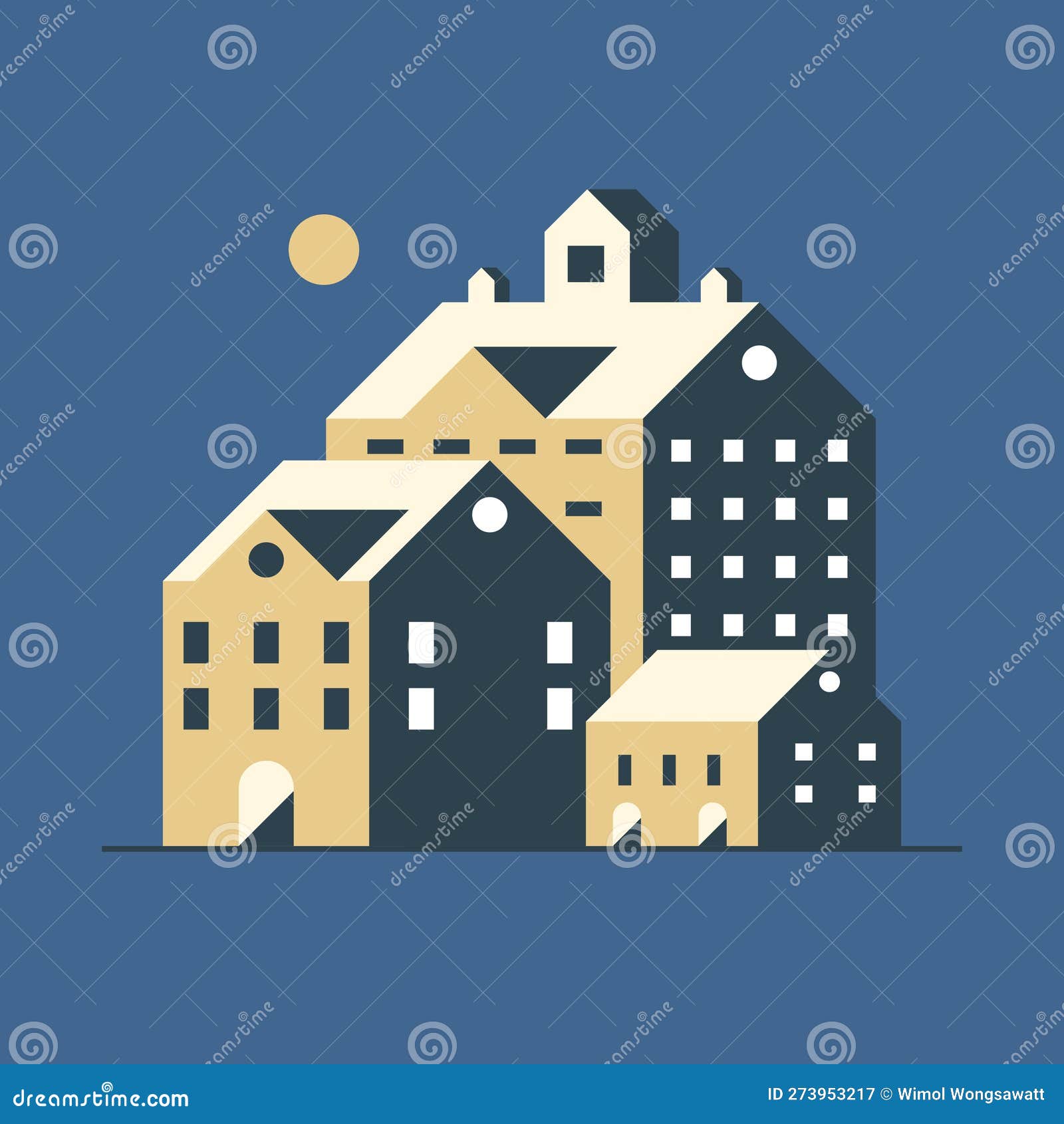 Simple Minimal Building Art for Background or Decoration, Vector ...