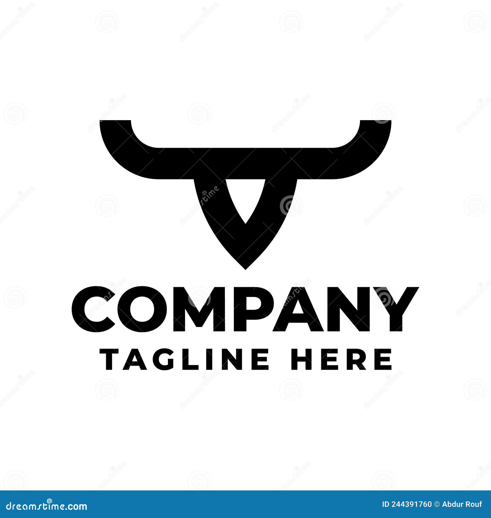 Simple and Minimal Bull Logo Design Stock Vector - Illustration of ...