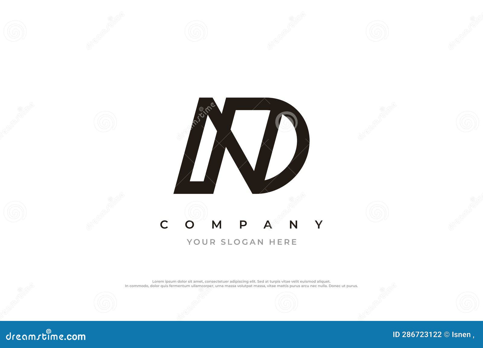 Simple and Minimal Letter ND Monogram Logo Design Stock Illustration ...