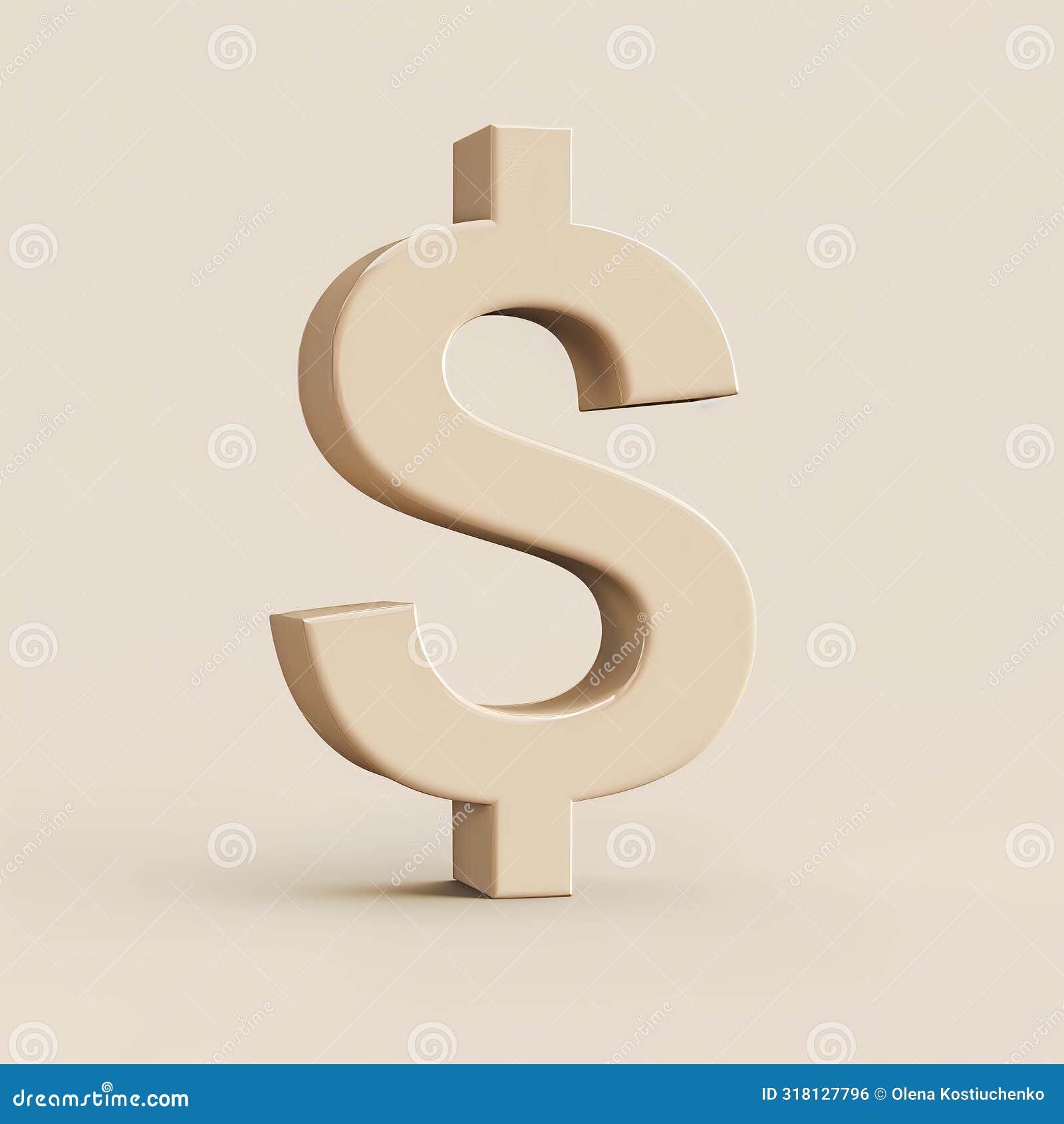 A Simple, Minimal Linear Illustration of a Dollar Sign Floating in the ...