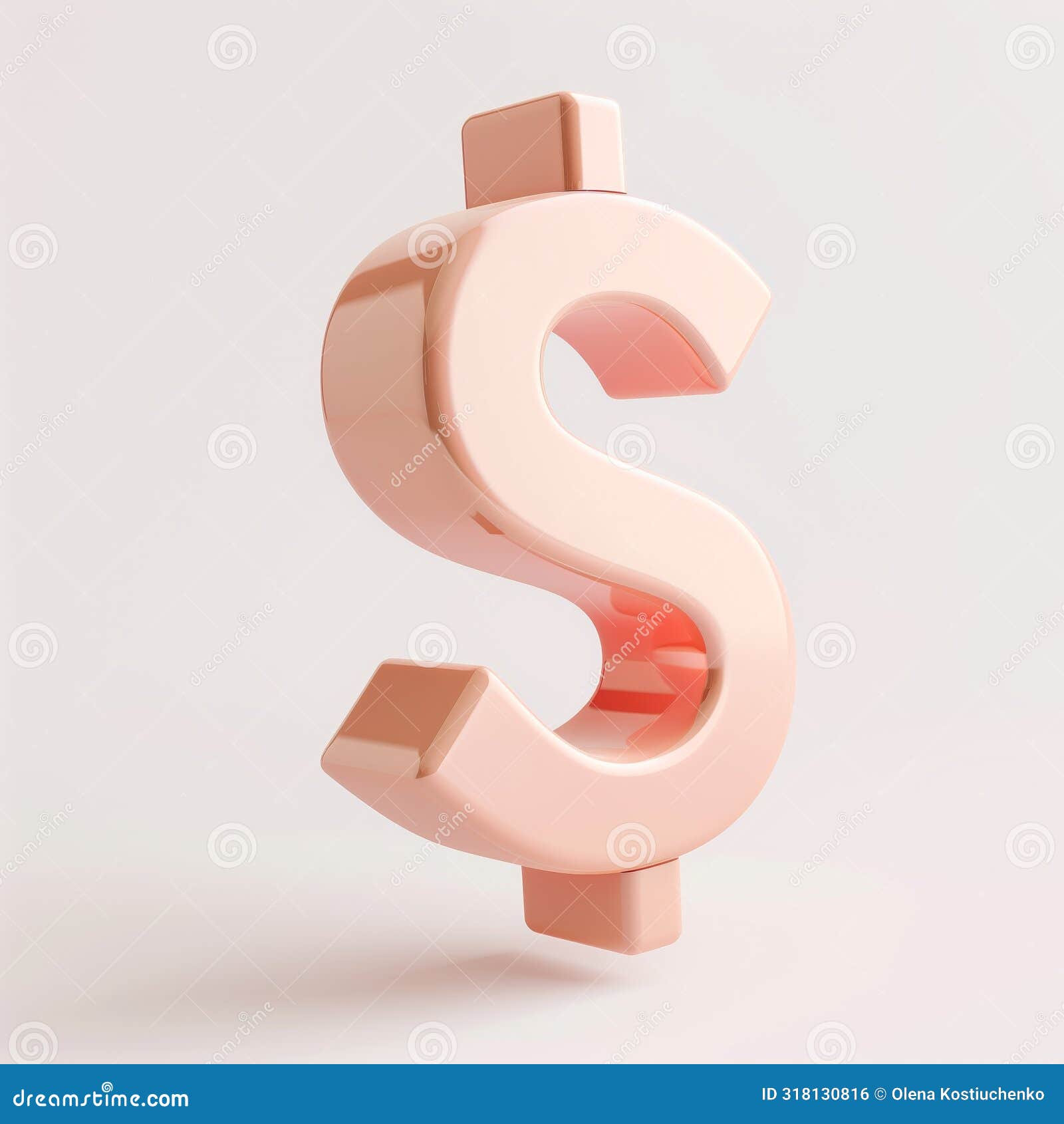A Simple, Minimal Linear Illustration of a Dollar Sign Floating in the ...