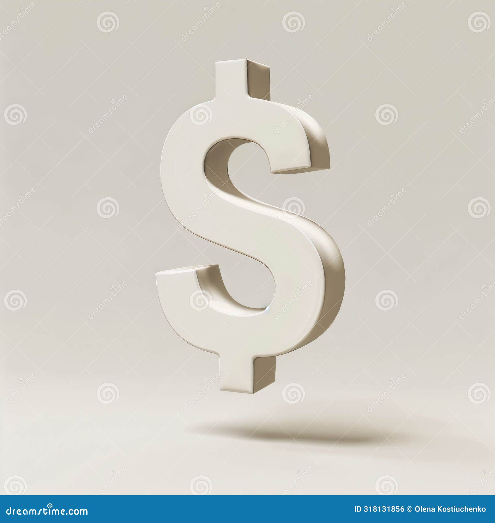 A Simple, Minimal Linear Illustration of a Dollar Sign Floating in the ...
