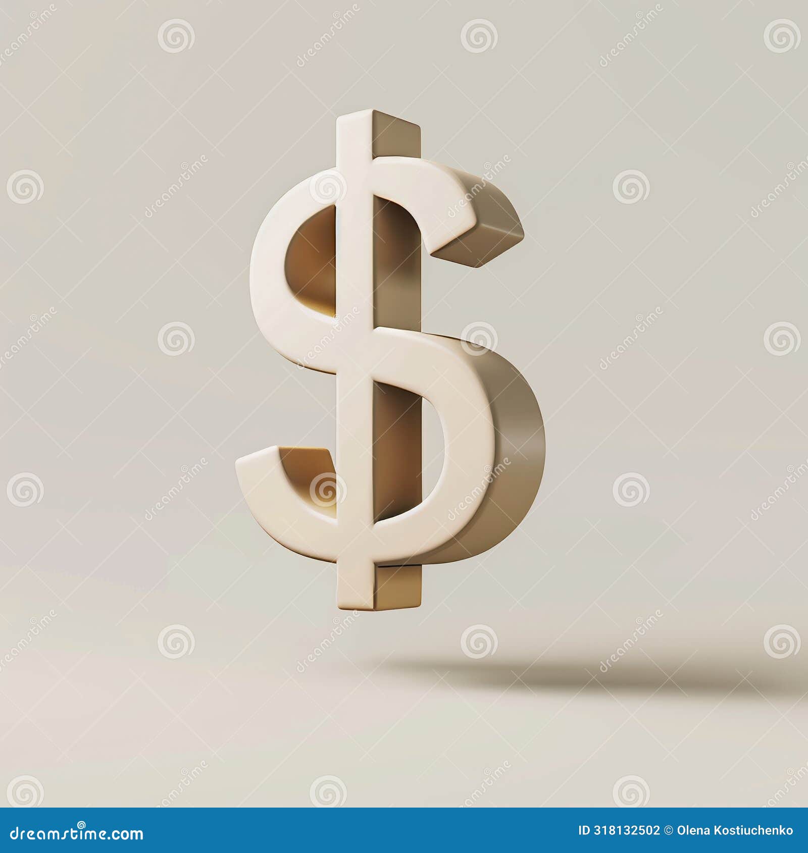 A Simple, Minimal Linear Illustration of a Dollar Sign Floating in the ...