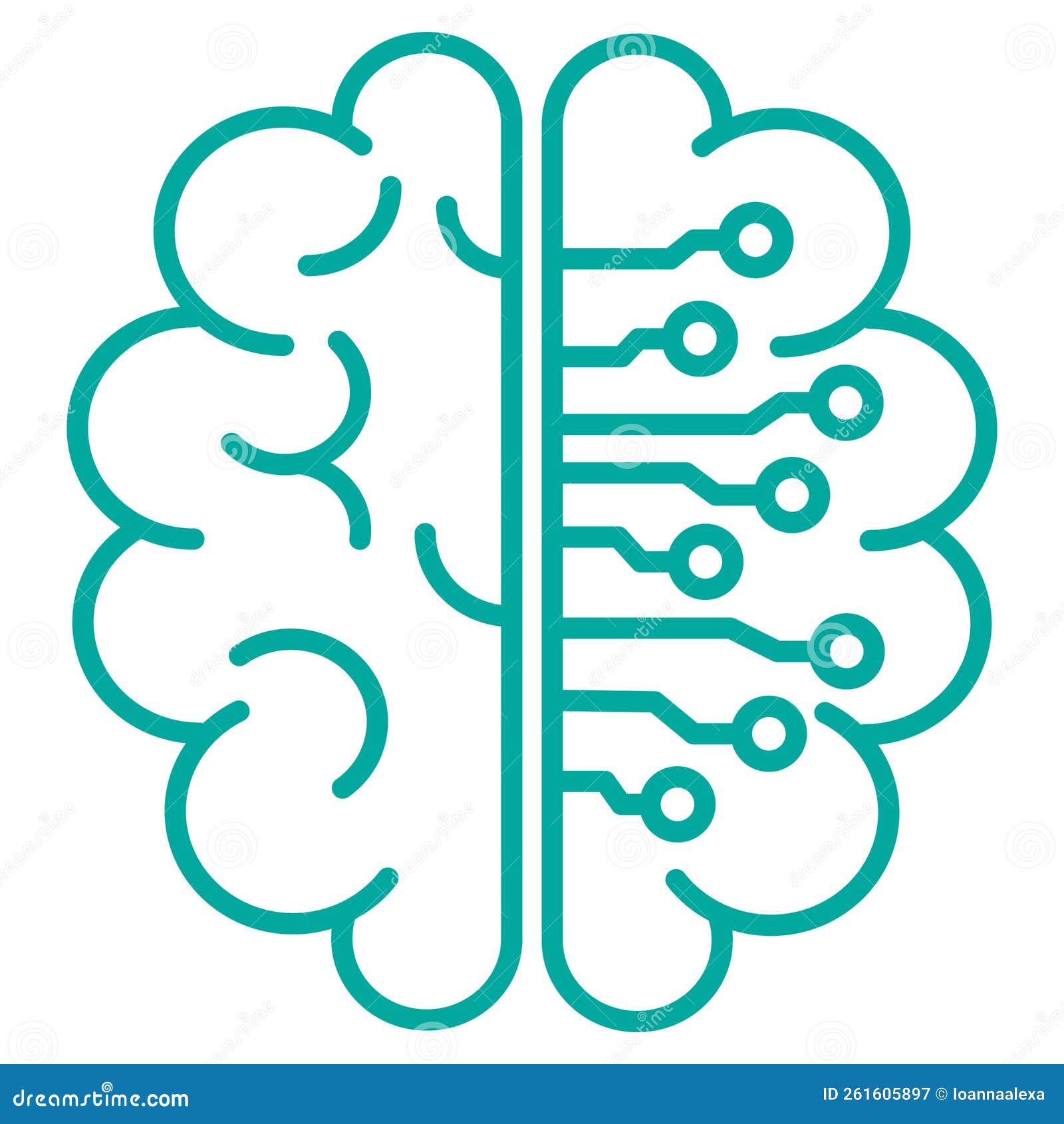 Simple Minimal Modern Line Artificial Intelligence Icon Stock Vector ...