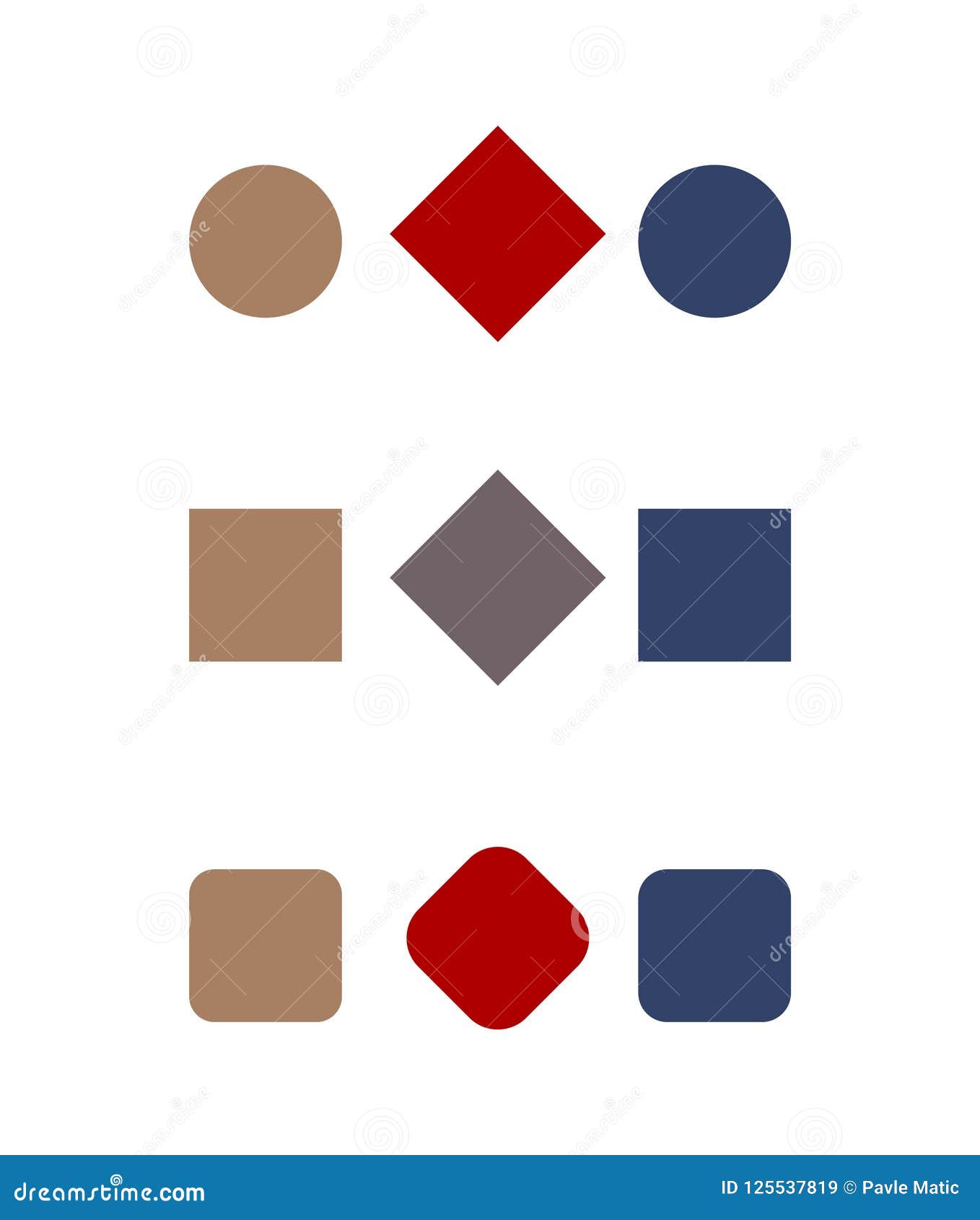 Simple Minimal Shapes Form Symbols Logos Stock Vector - Illustration of ...