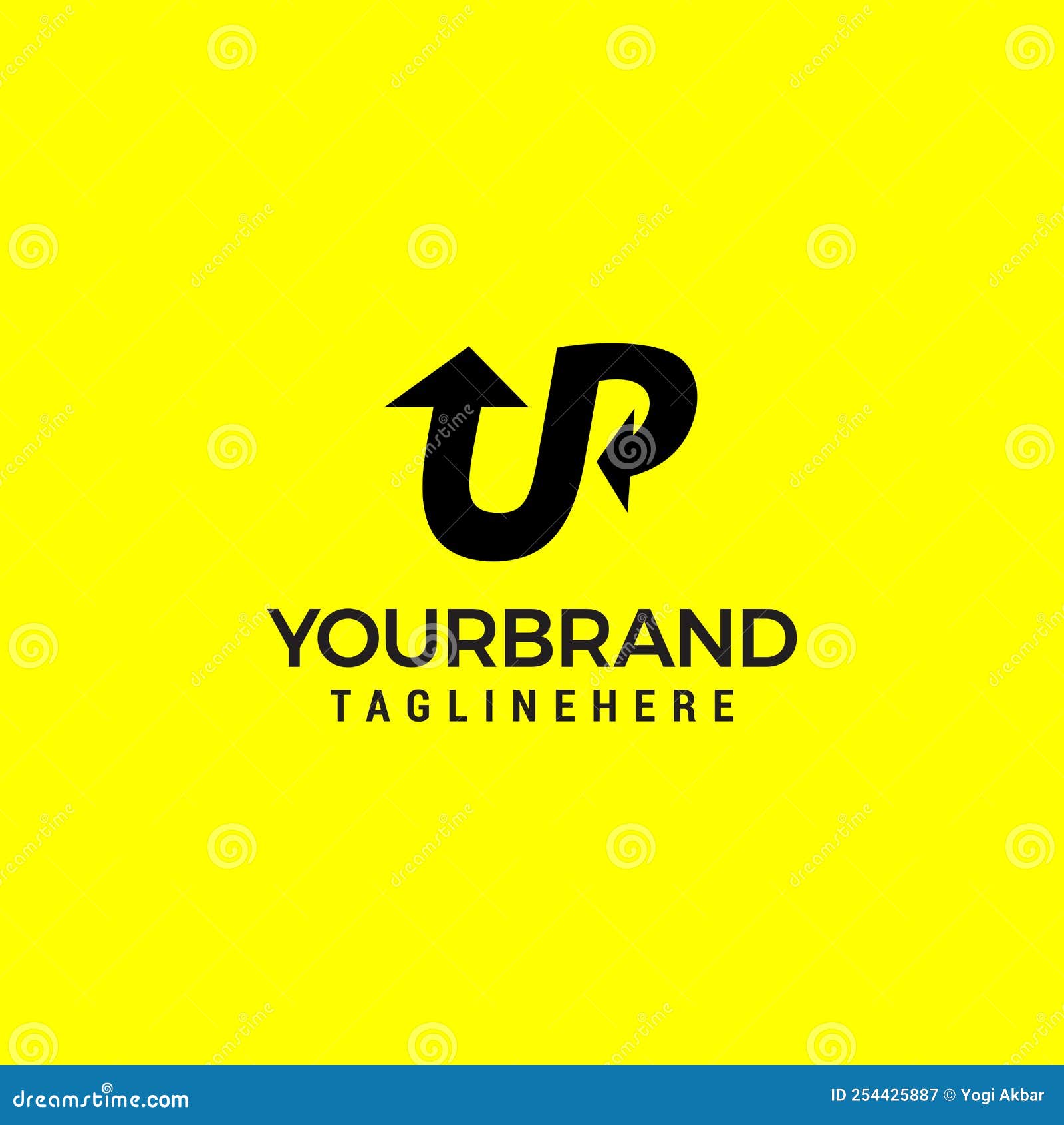 Simple Minimal Up Arrow Letter Logo Design Template Vector Stock Vector ...