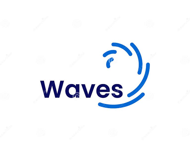Simple Wave Outline Logo Design Stock Vector - Illustration of geometry ...