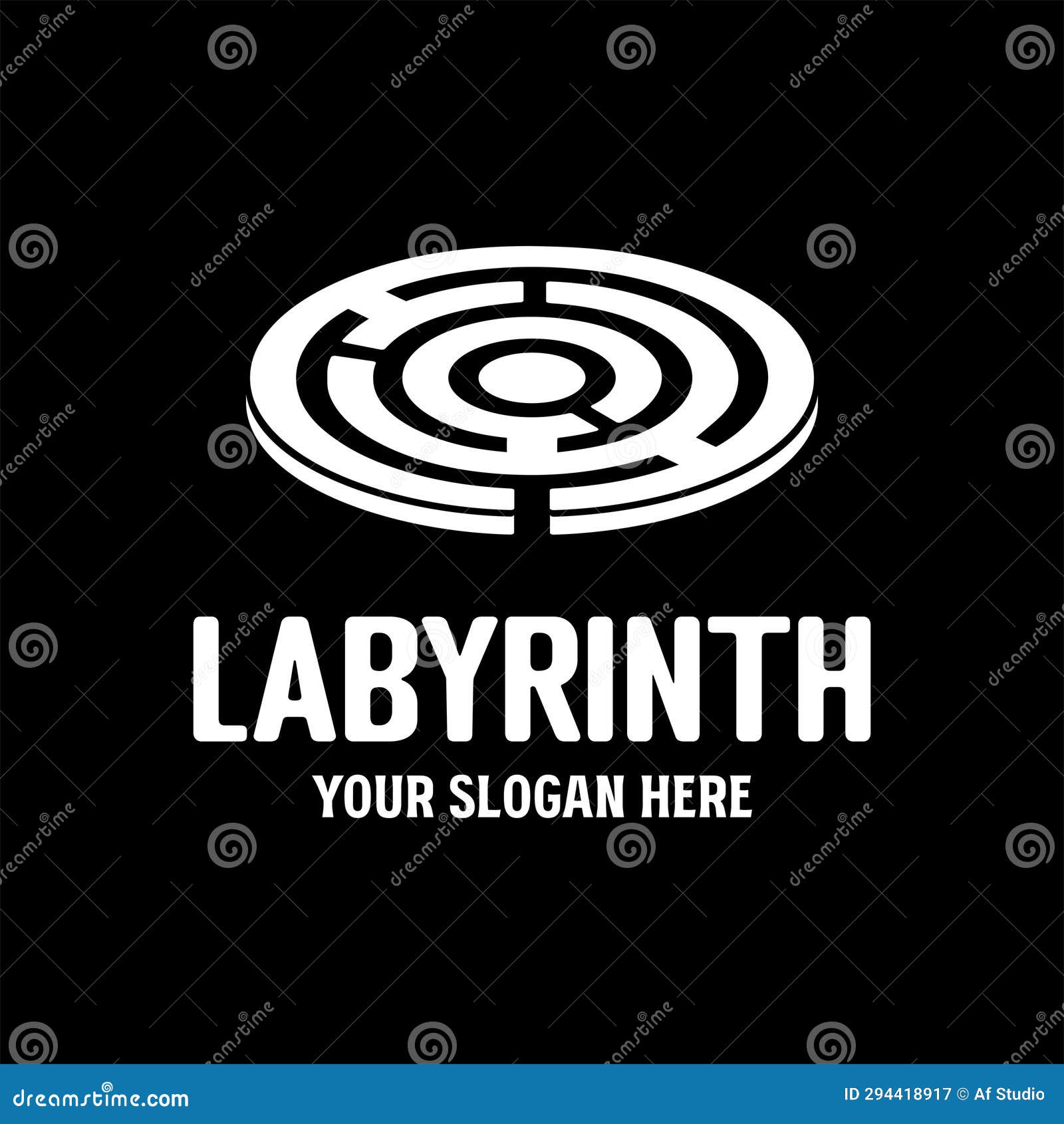 Labyrinth Logo Design, Red Black Code Logo Icon Vector Illustration ...