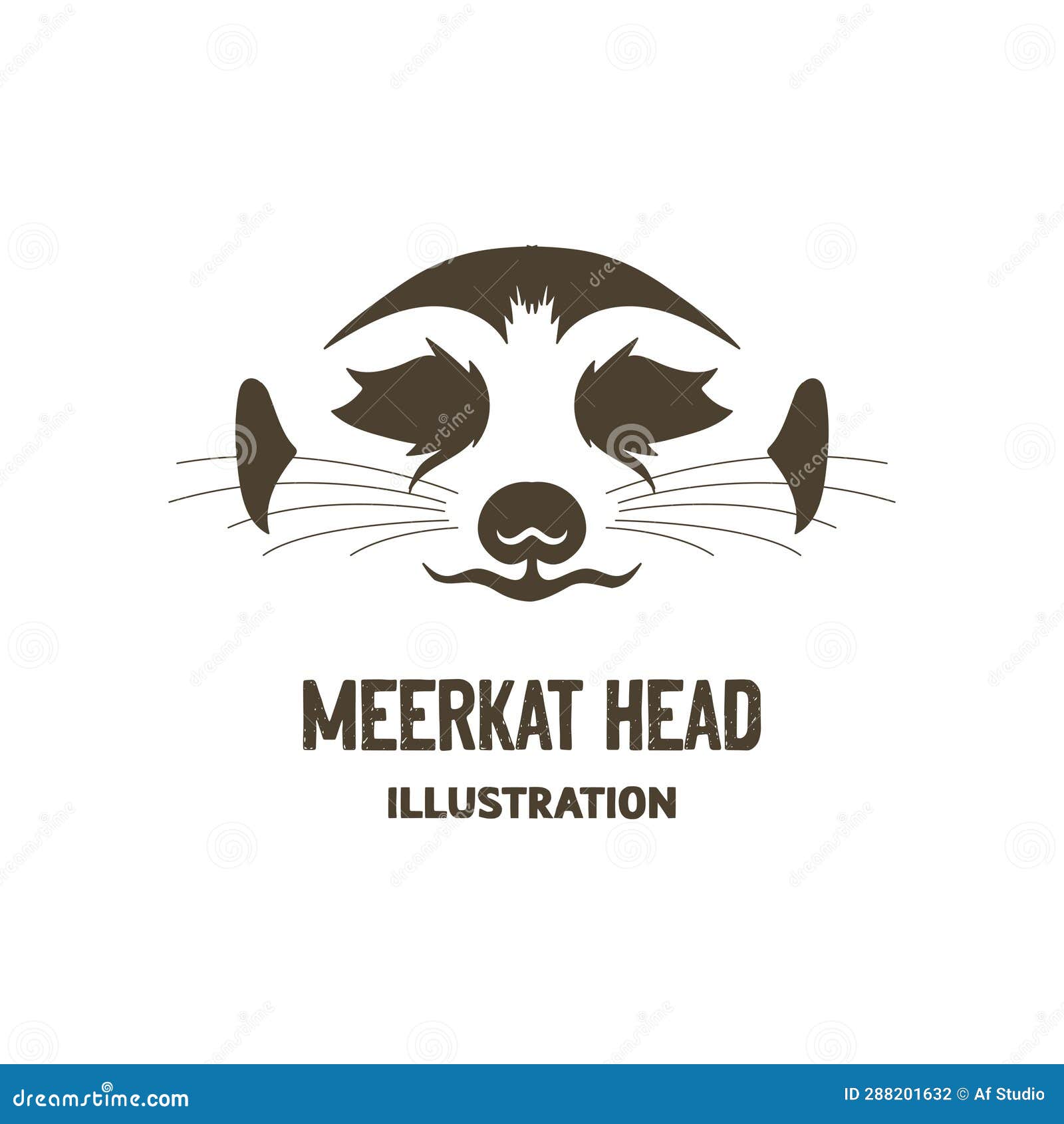 Simple Minimalist African Meerkat Head Face Illustration Stock ...