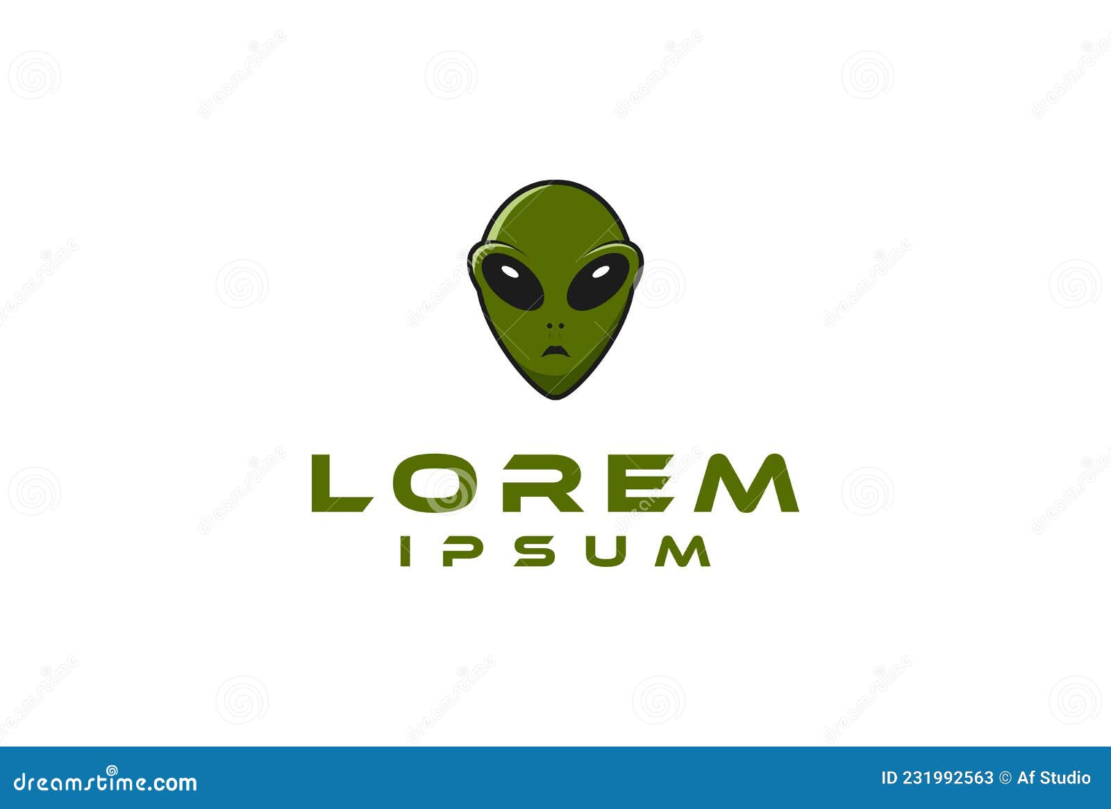Simple Minimalist Alien Head Logo Design Vector Stock Vector ...