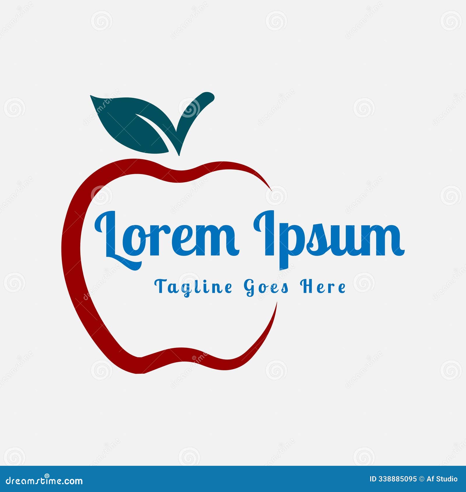 Simple Minimalist Apple Fruit Line Style Logo Design Stock Vector ...