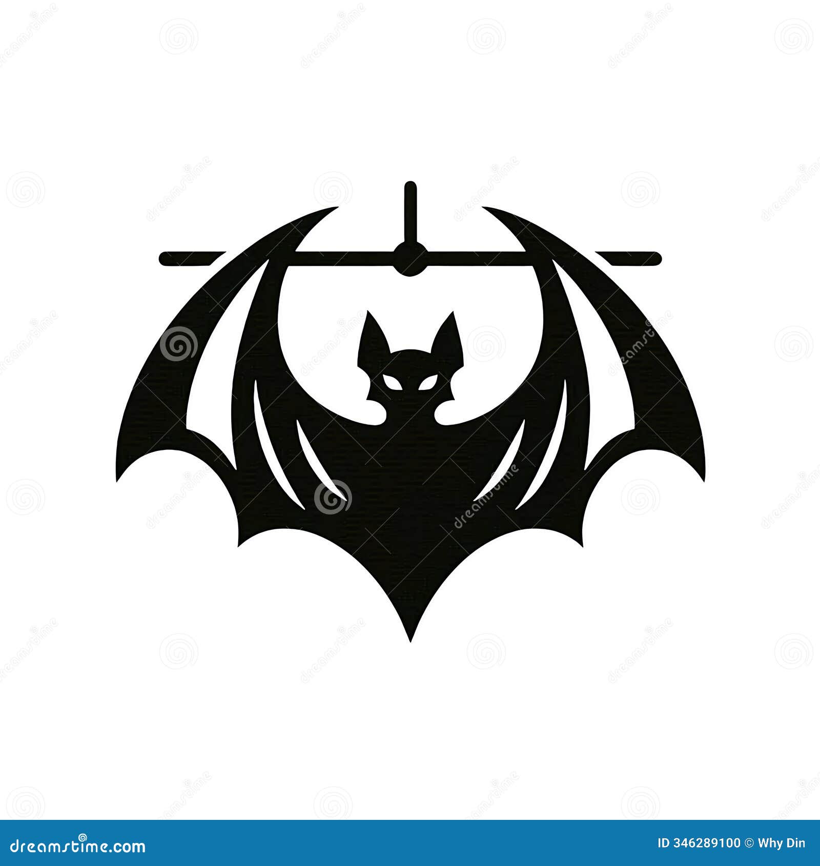 Simple and Minimalist Bat Logo in Black and White on a White Background ...